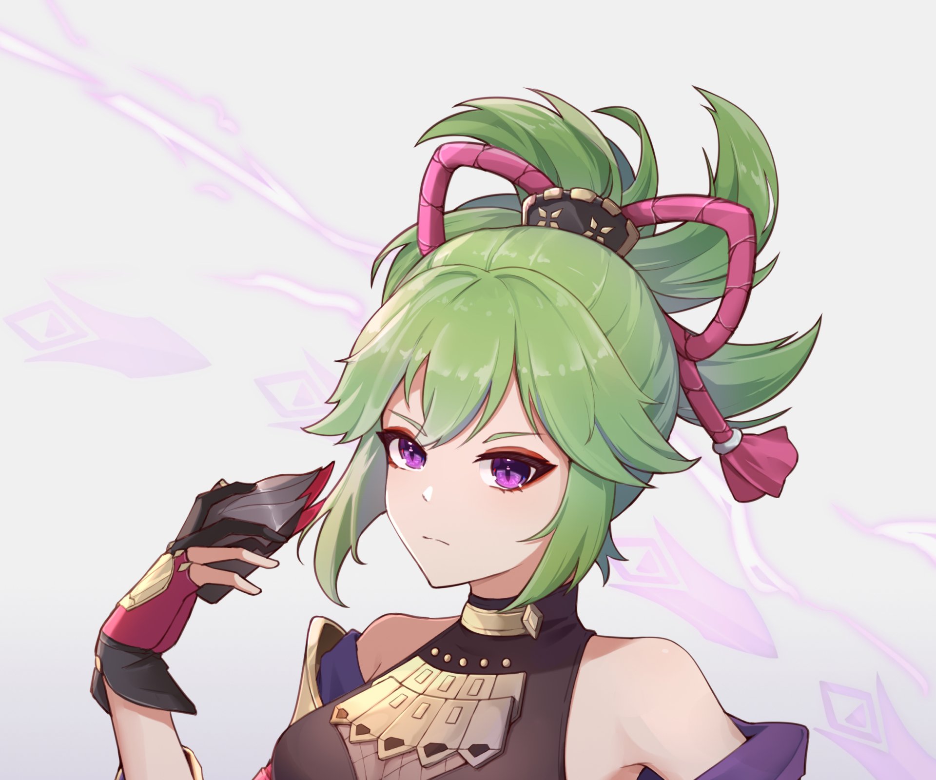 Download Purple Eyes Green Hair Kuki Shinobu Video Game Genshin Impact ...