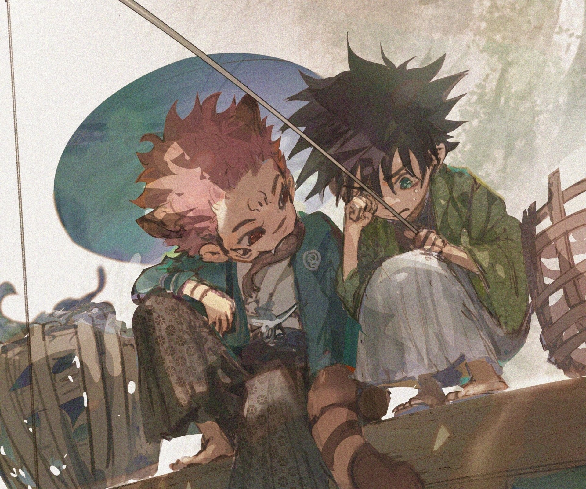 Sukuna & Megumi HD Wallpaper - Jujutsu Kaisen Anime Art by Hocvale