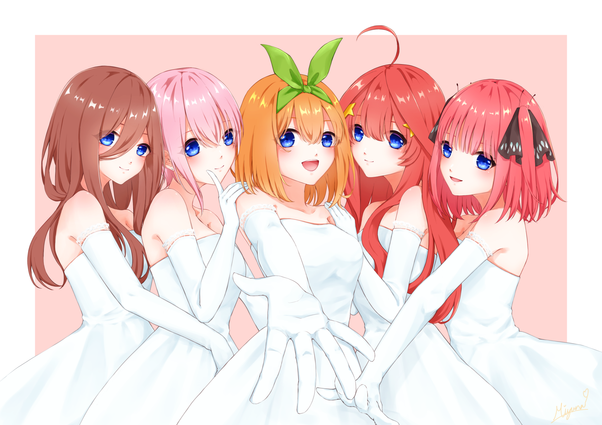 Quintuplets' Bridal Glow - 4K Ultra HD Anime Wallpaper