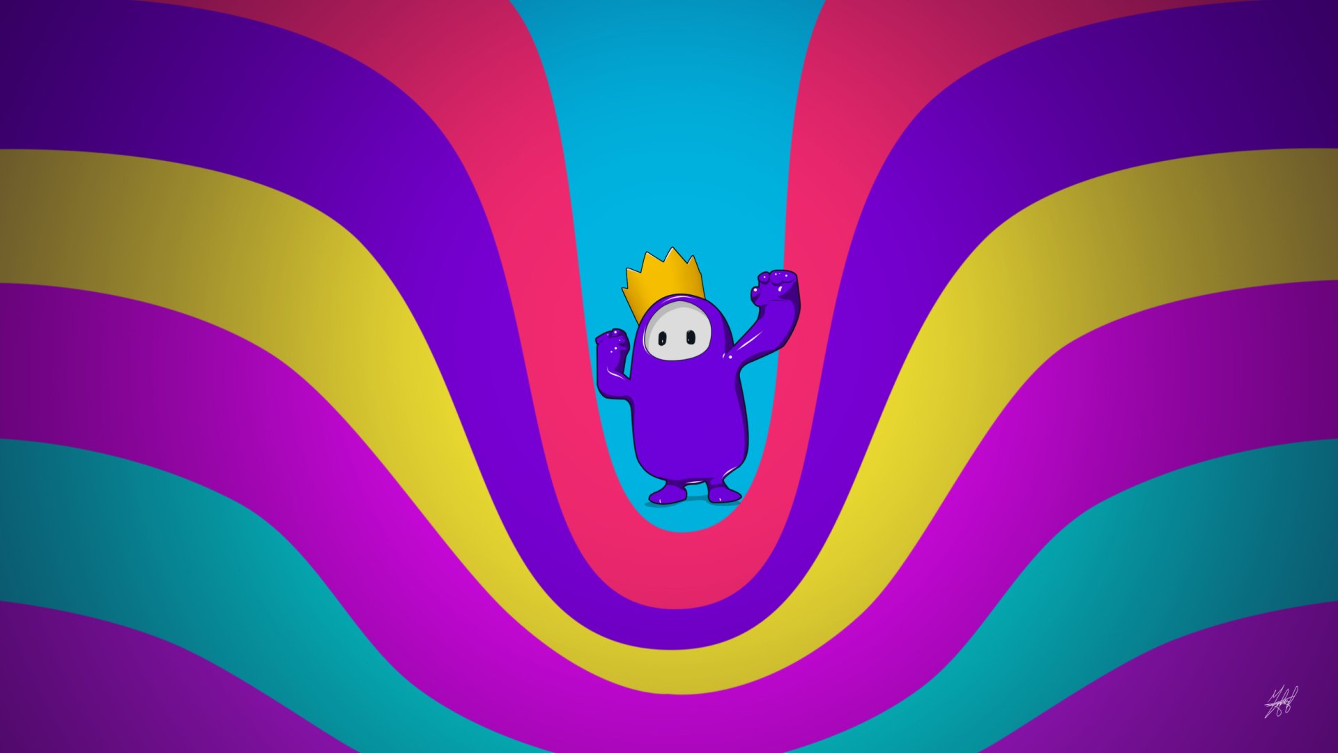 Fall Guys HD: Colorful Chaos Wallpaper