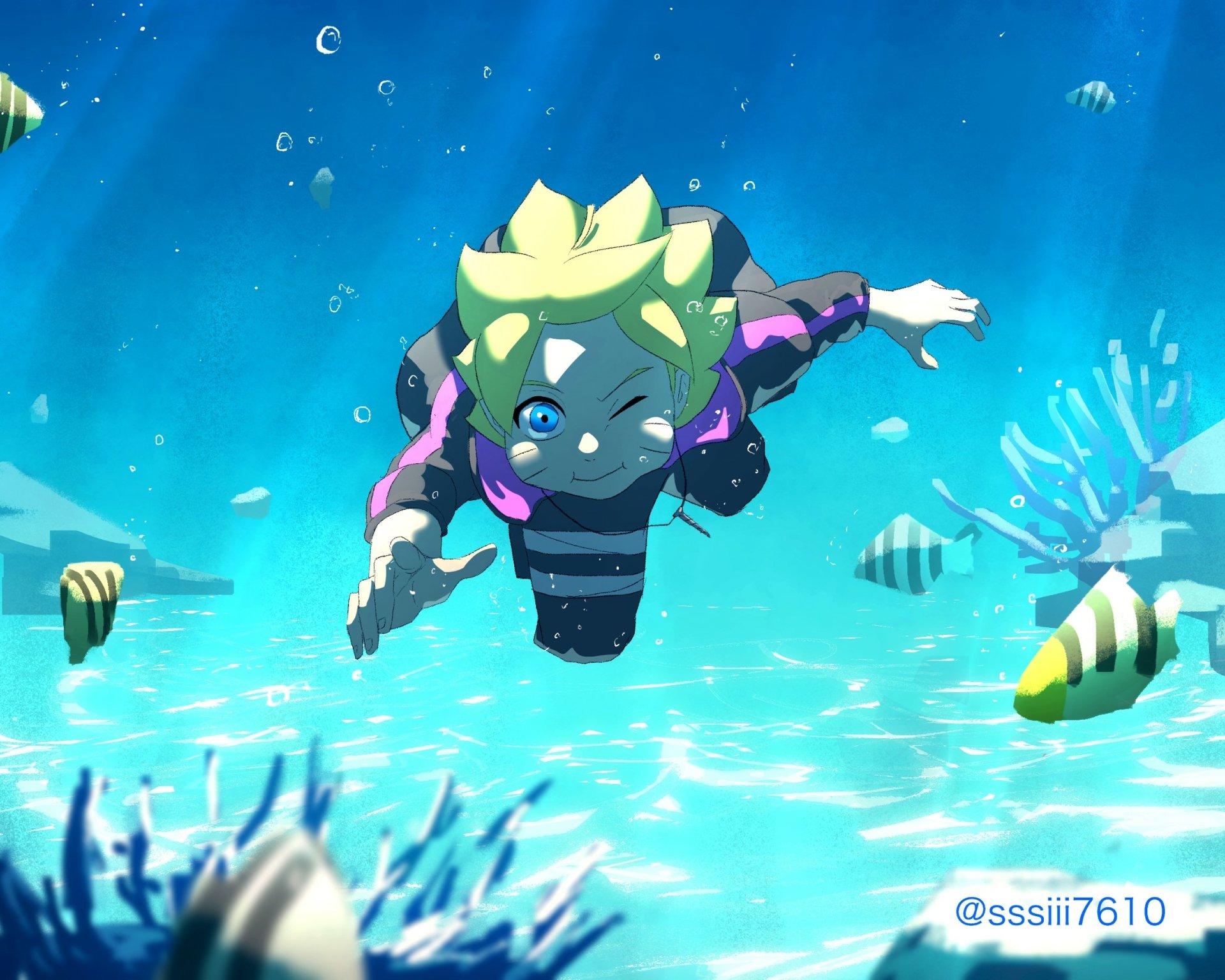 Boruto Uzumaki — Ocean Dive (HD Anime Wallpaper) by しう | 2306x1845 ...
