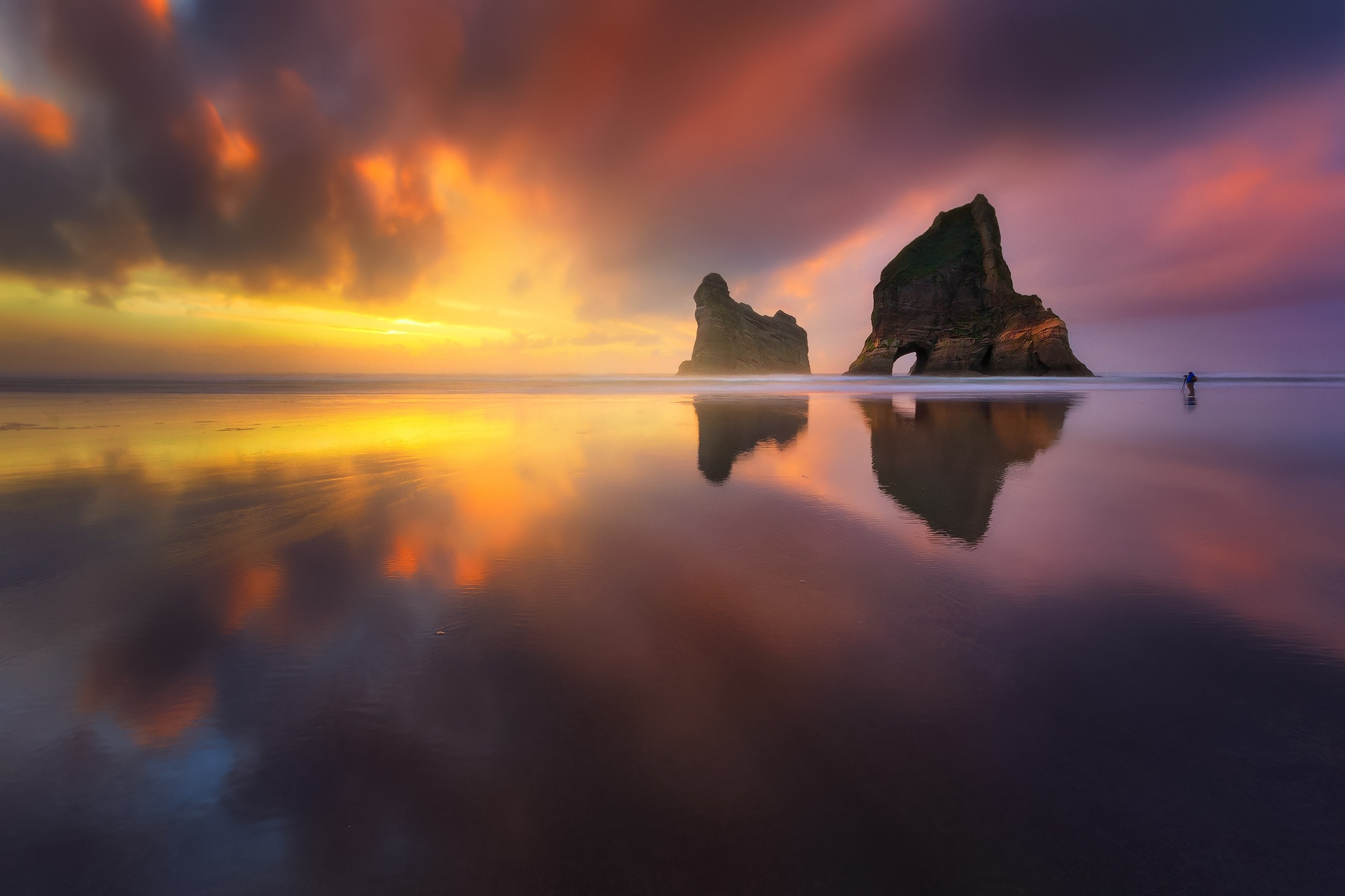 Download Beach Nature Reflection HD Wallpaper