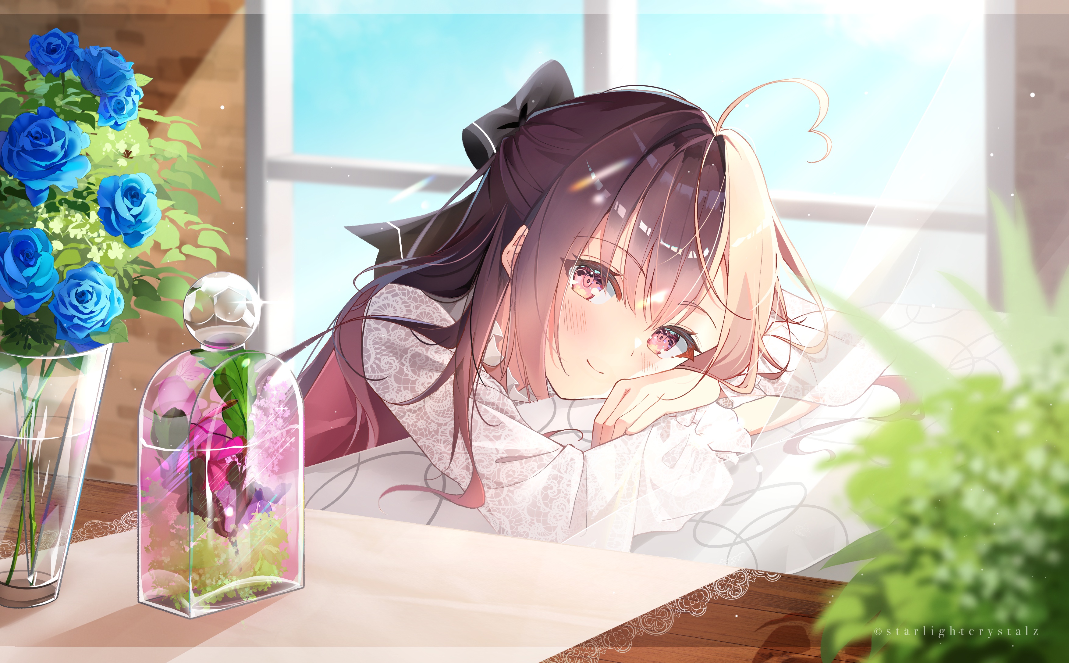 Serene Anime Girl HD Wallpaper: A Moment of Quiet Reflection