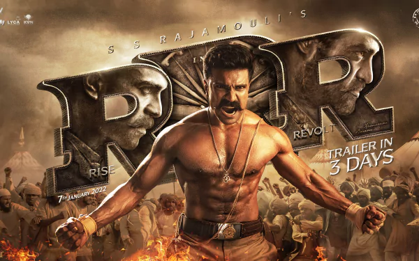 RRR 4K Ultra HD Wallpaper — Fiery Skybound Clash