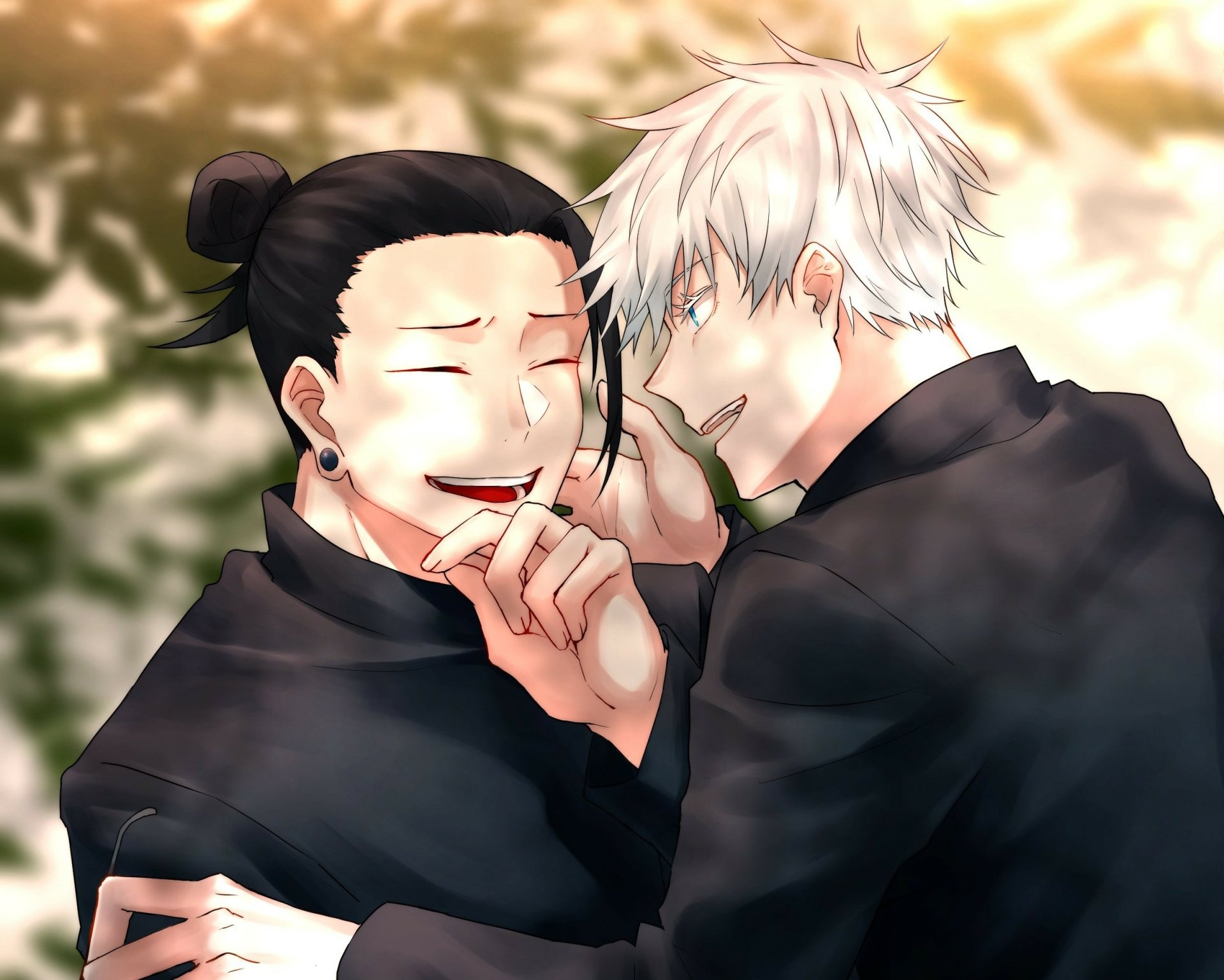 Gojo & Geto HD Wallpaper: Iconic Duo from Jujutsu Kaisen Anime by 千草