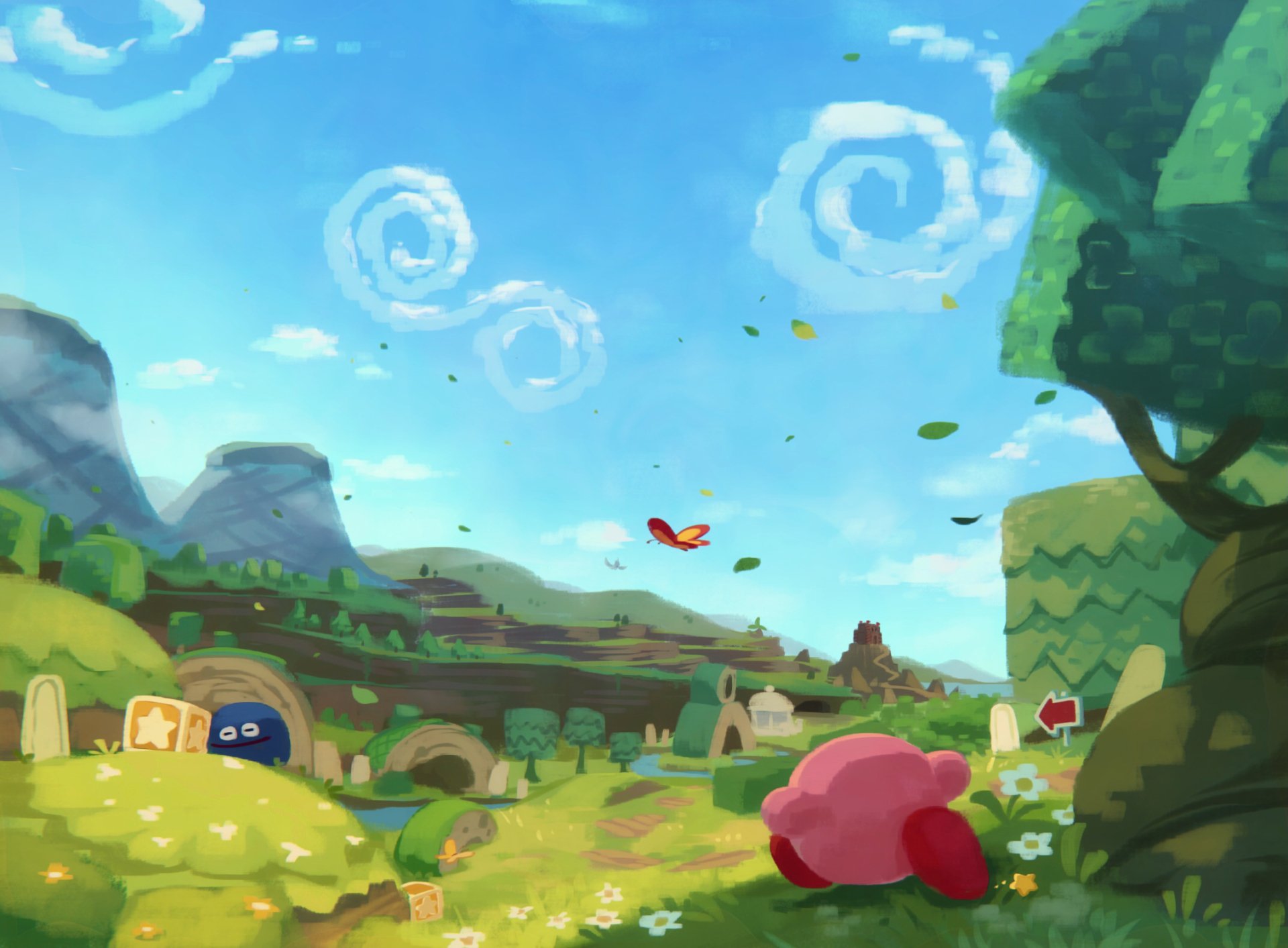 Kirby’s Adventure: Stunning HD Video Game Wallpaper by すびかか