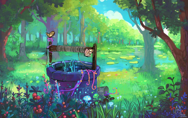 Enchanted Well: A Fantasy HD Wallpaper