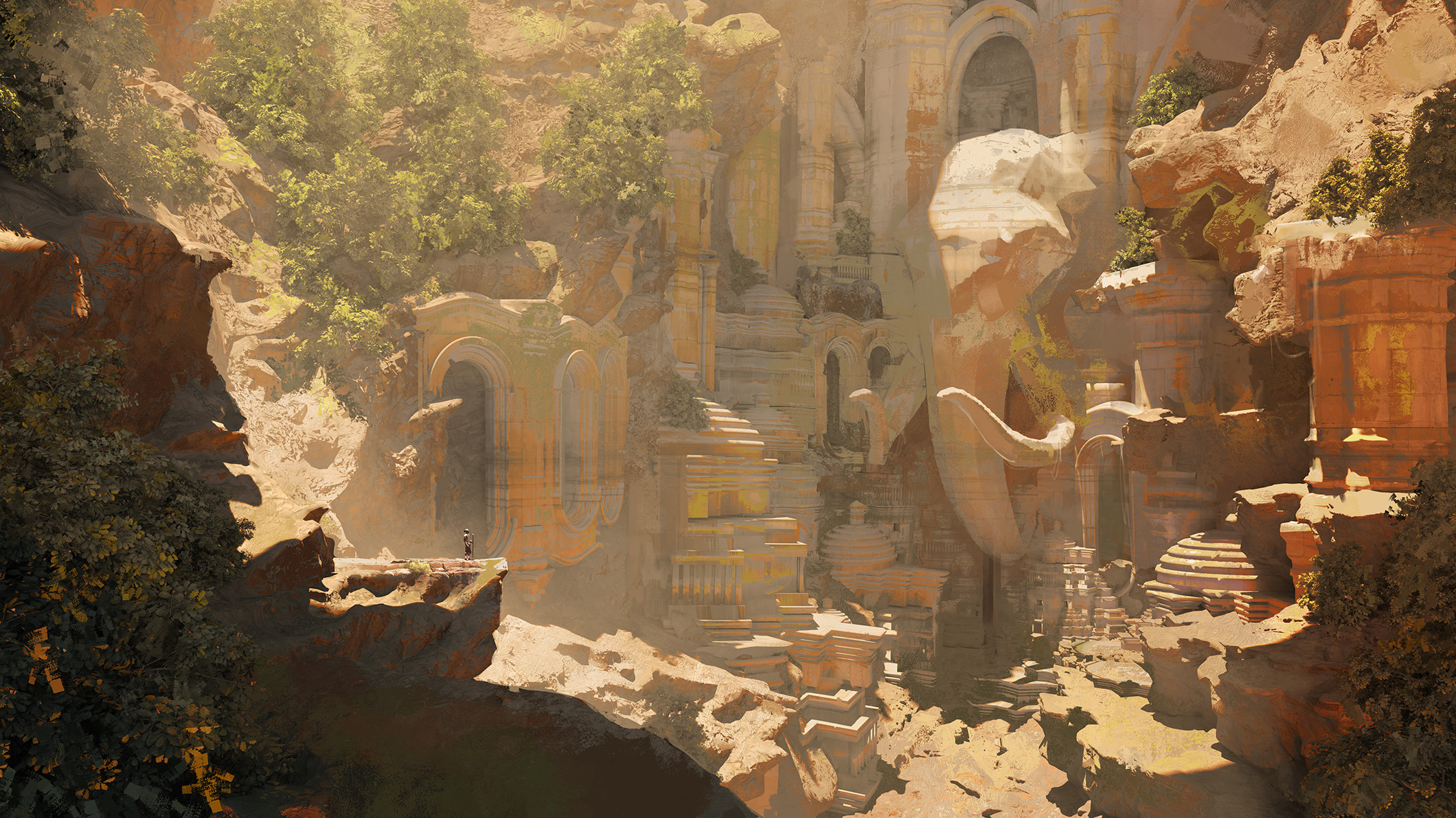 Download Fantasy Temple HD Wallpaper by Sebastian Luca