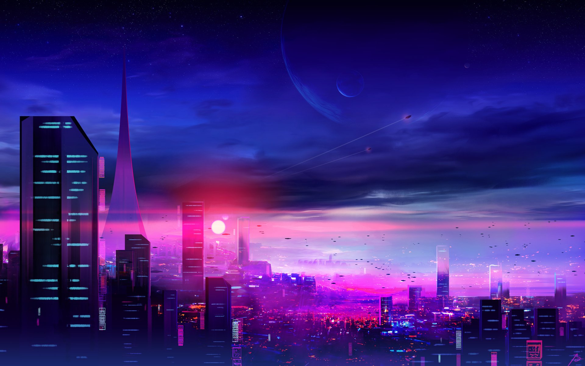Download Sci Fi City Sci Fi City HD Wallpaper by Josef Bartoň