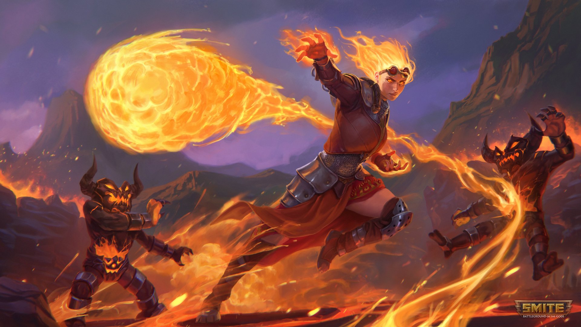 Download Pele (Smite) Video Game Smite Chandra Nalaar 4k Ultra HD Wallpaper