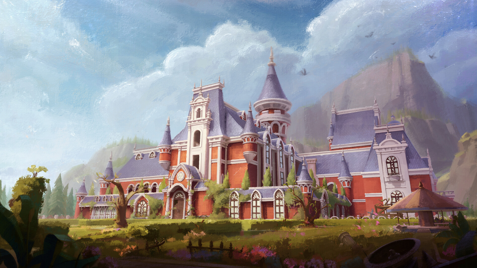 Download Fantasy House HD Wallpaper by YI_ Luo