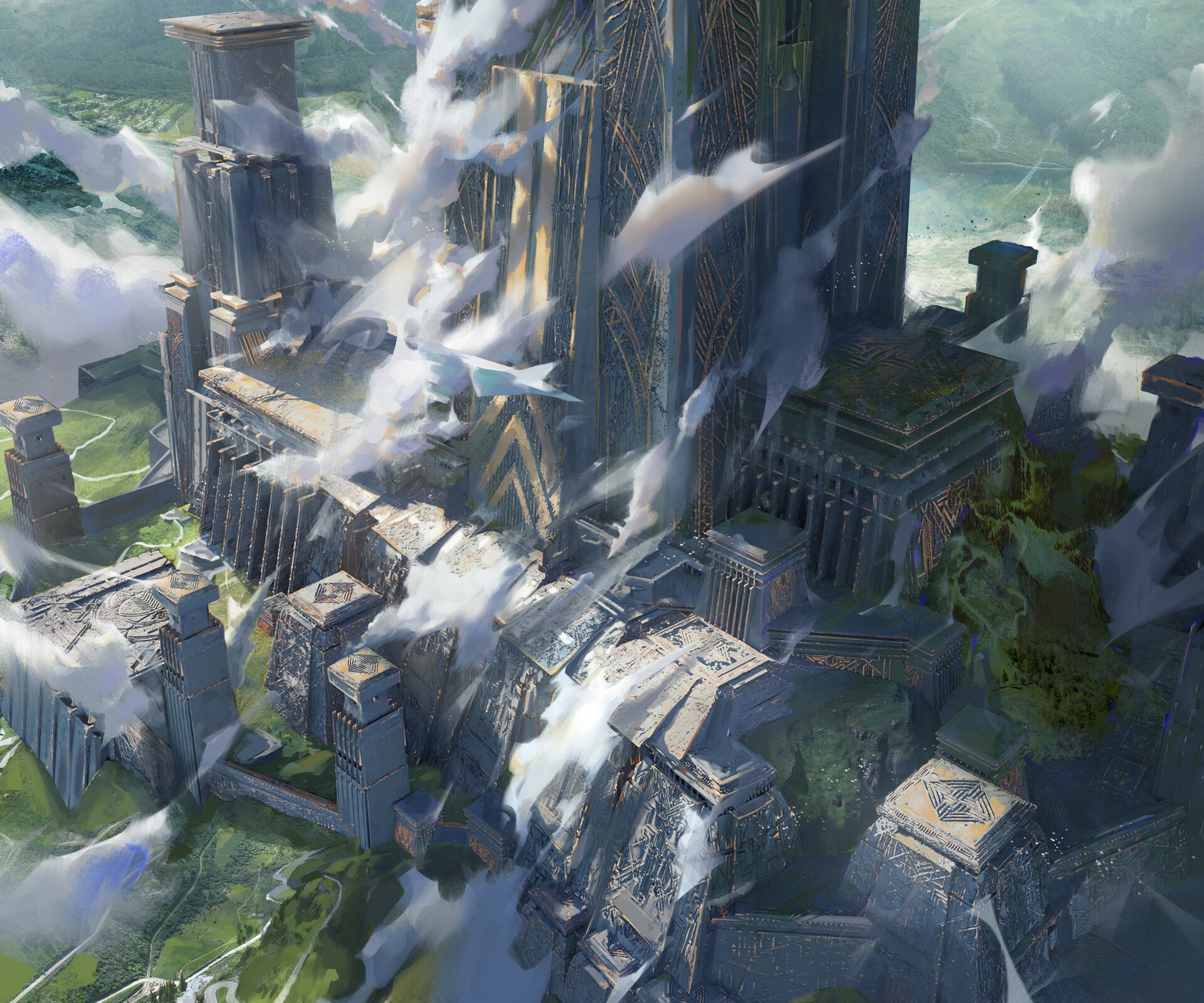 Epic Fantasy Fortress HD Wallpaper by Victor Wong