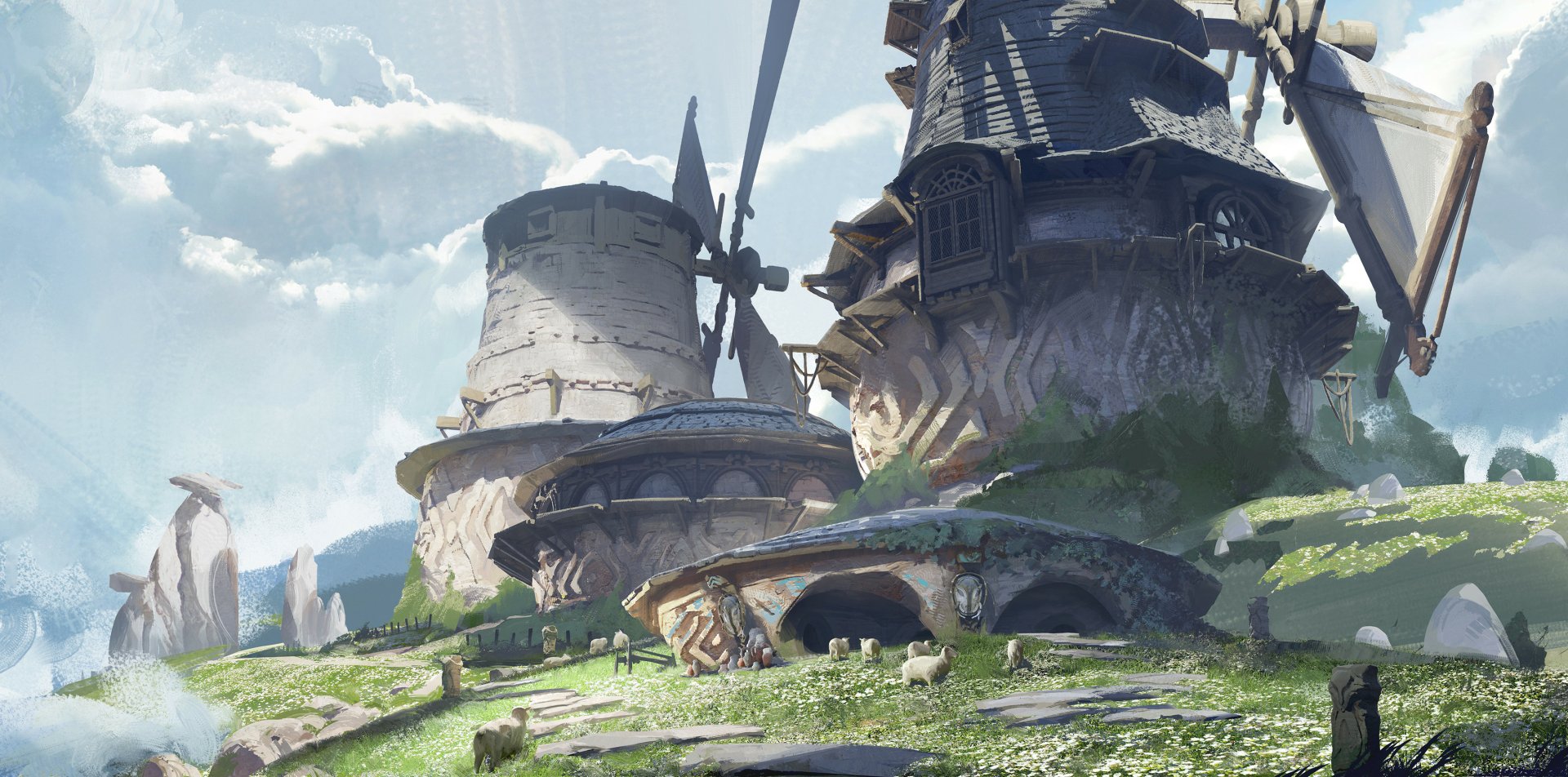 Enchanting Fantasy Fortress: HD Dreamscape Building by moss-art