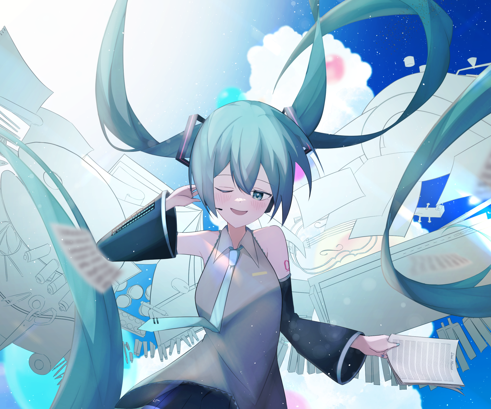 Hatsune Miku: Skybound Vocaloid HD Wallpaper | 2479x2066 | Wallpaper Abyss