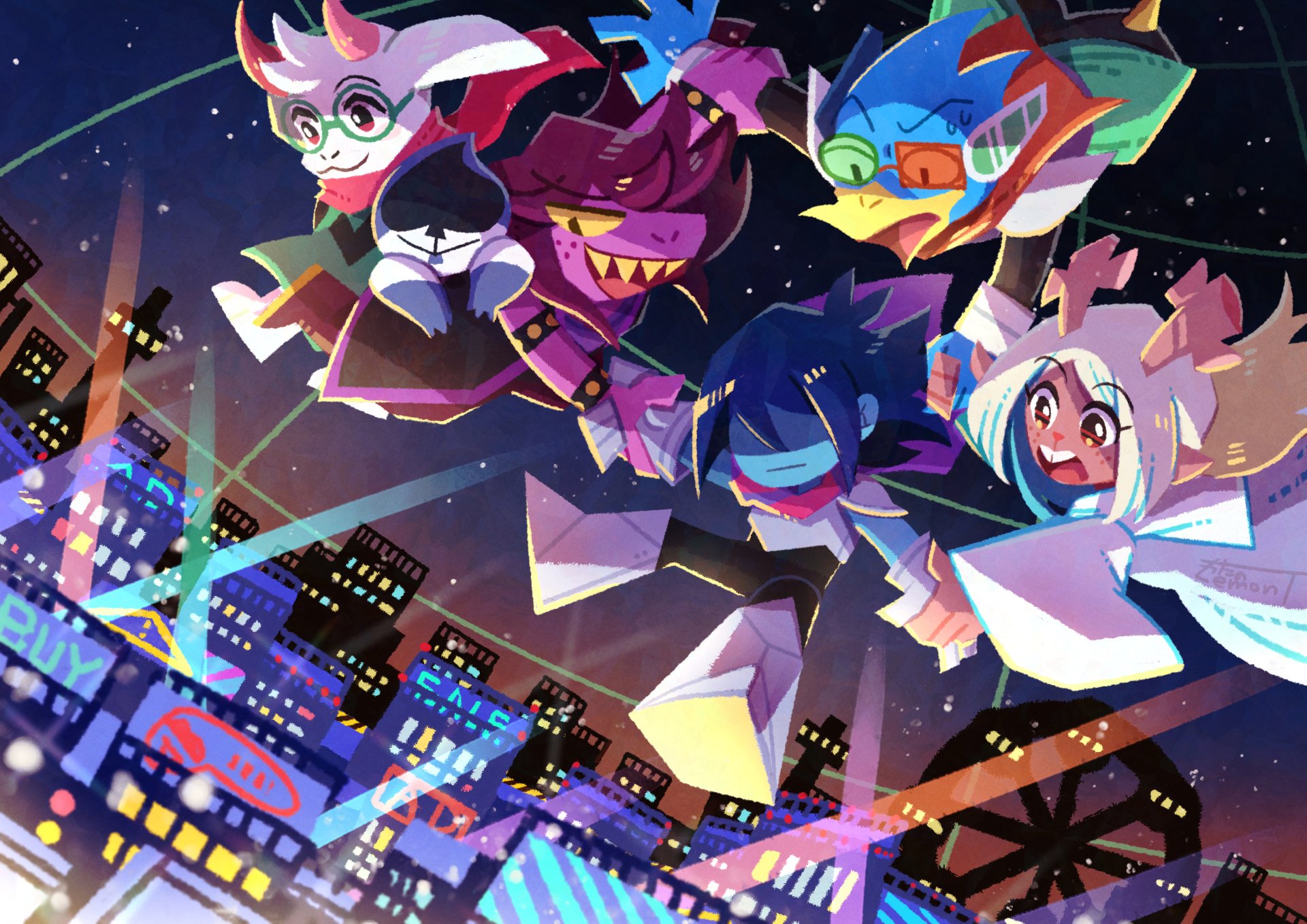 Deltarune Heroes Unite: 4K Ultra HD Adventure Wallpaper by 綿野レモンT