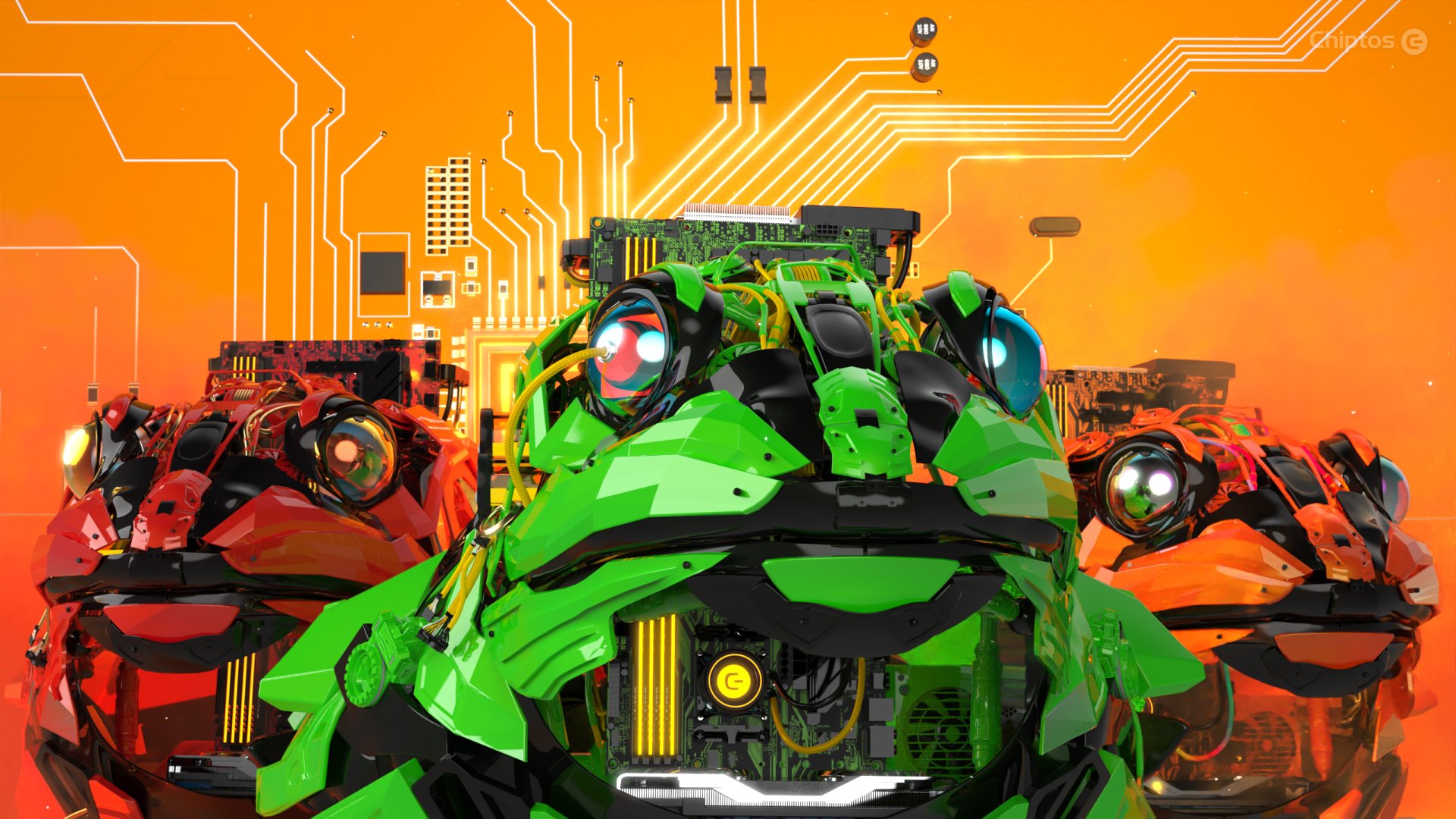 Chiptos X 3D Robot Frog Toad Robot 4K NFT Wallpaper Desktop Background ...
