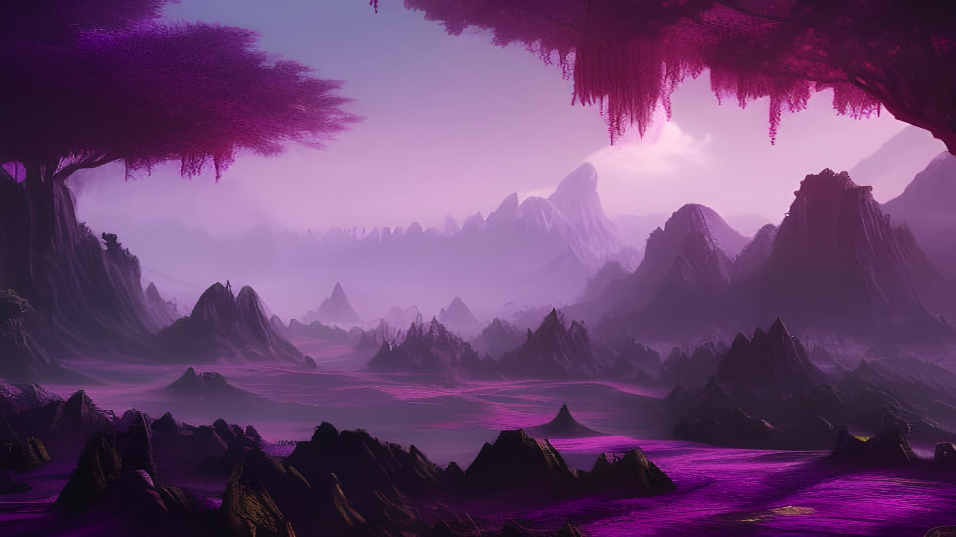 Purple Landscape Wallpaper