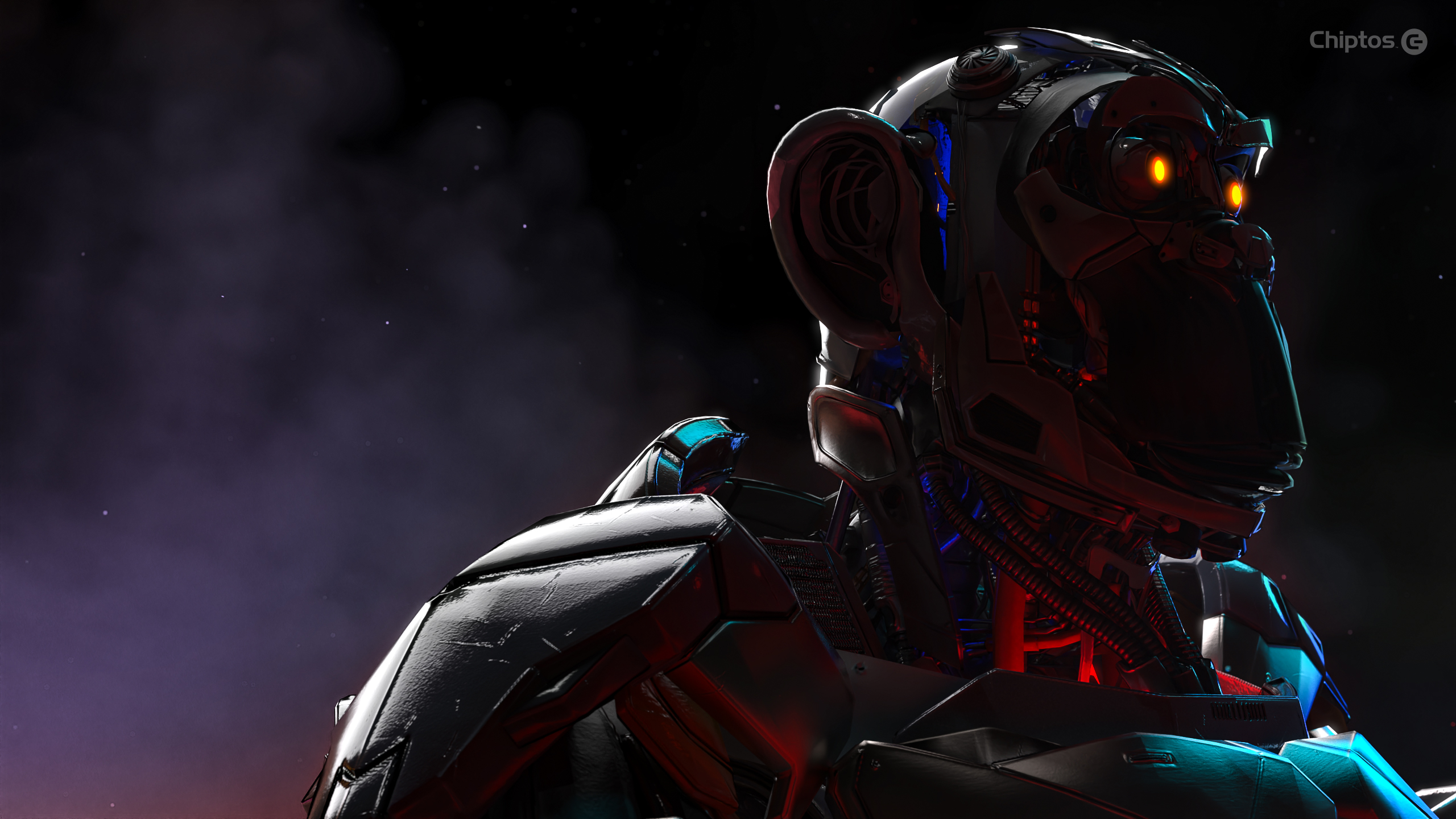 Chiptos X Robot Ape Computer Parts PC Gaming Fog Smoke NFT Wallpaper ...