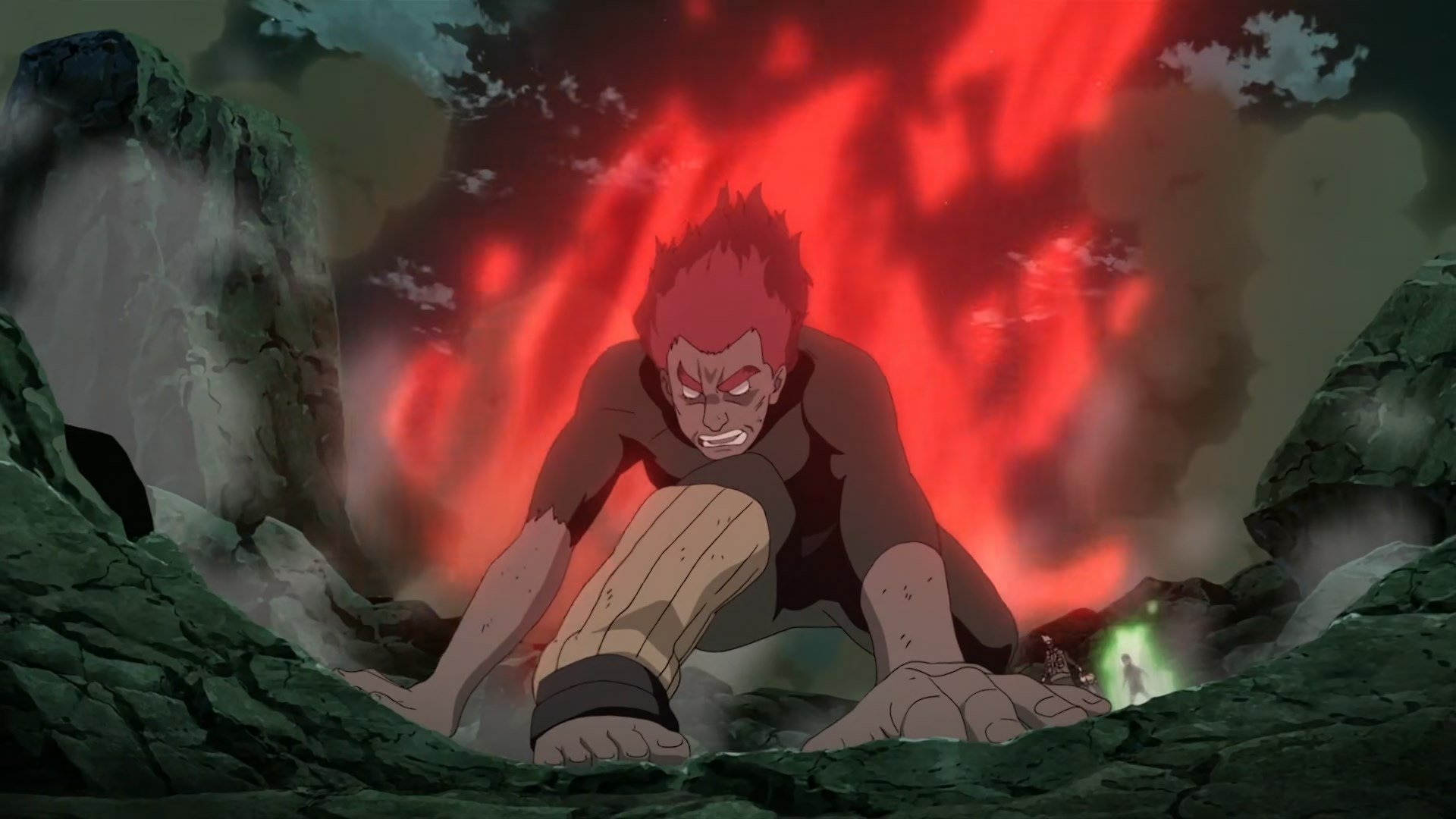 Might Guy Unleashed: Eight Gates Rage – HD Naruto Anime Wallpaper