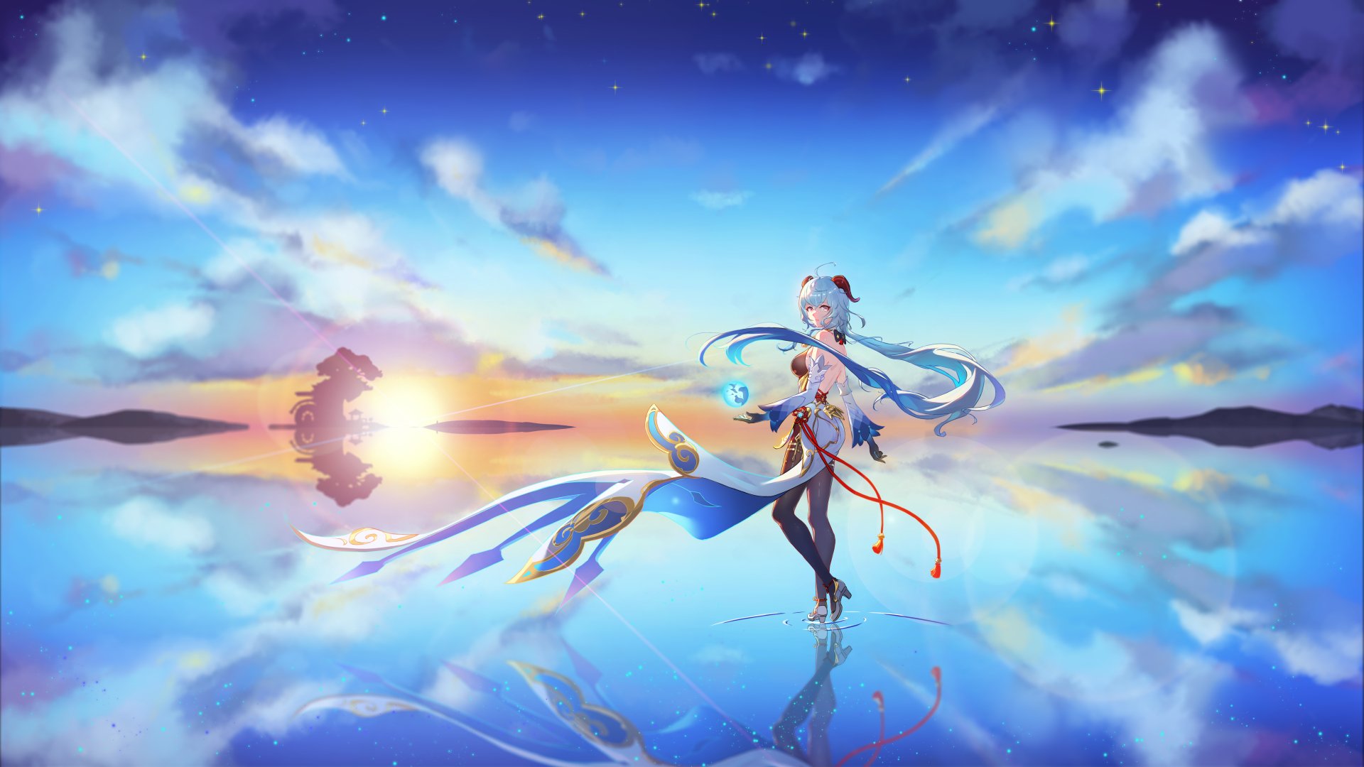 Download Ganyu (Genshin Impact) Water Cloud Sky Sunset Video Game ...