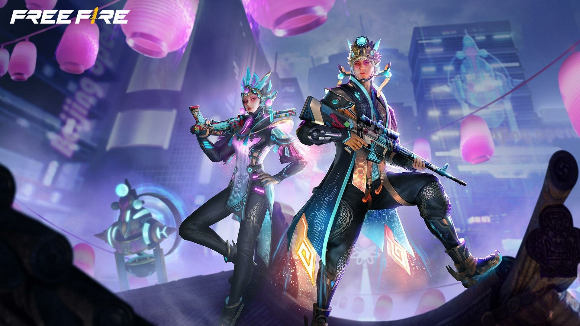 Garena Free Fire HD Wallpaper - Futuristic Warrior Duo