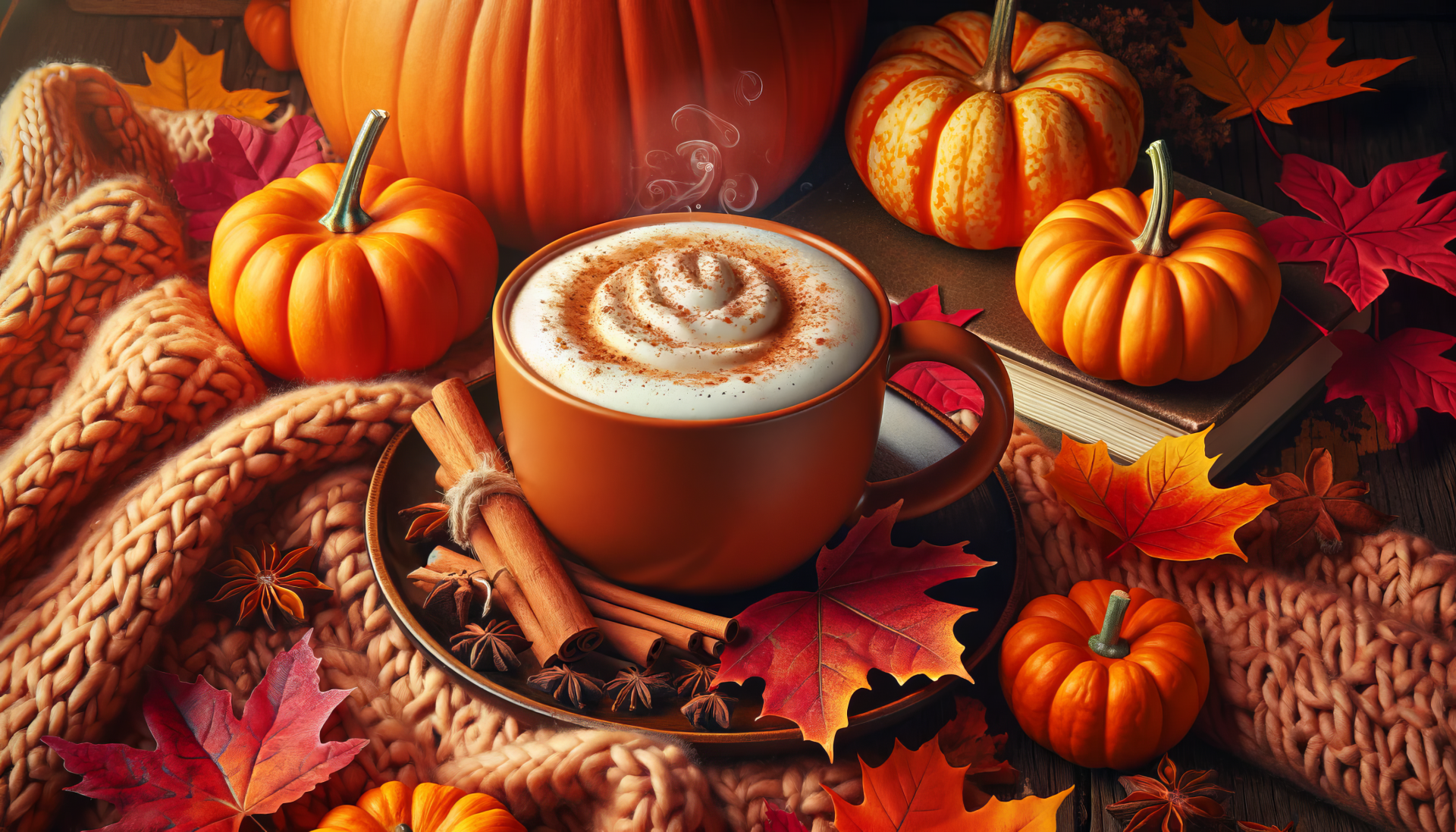 Autumn Pumpkin Spice Latte HD Wallpaper by robokoboto