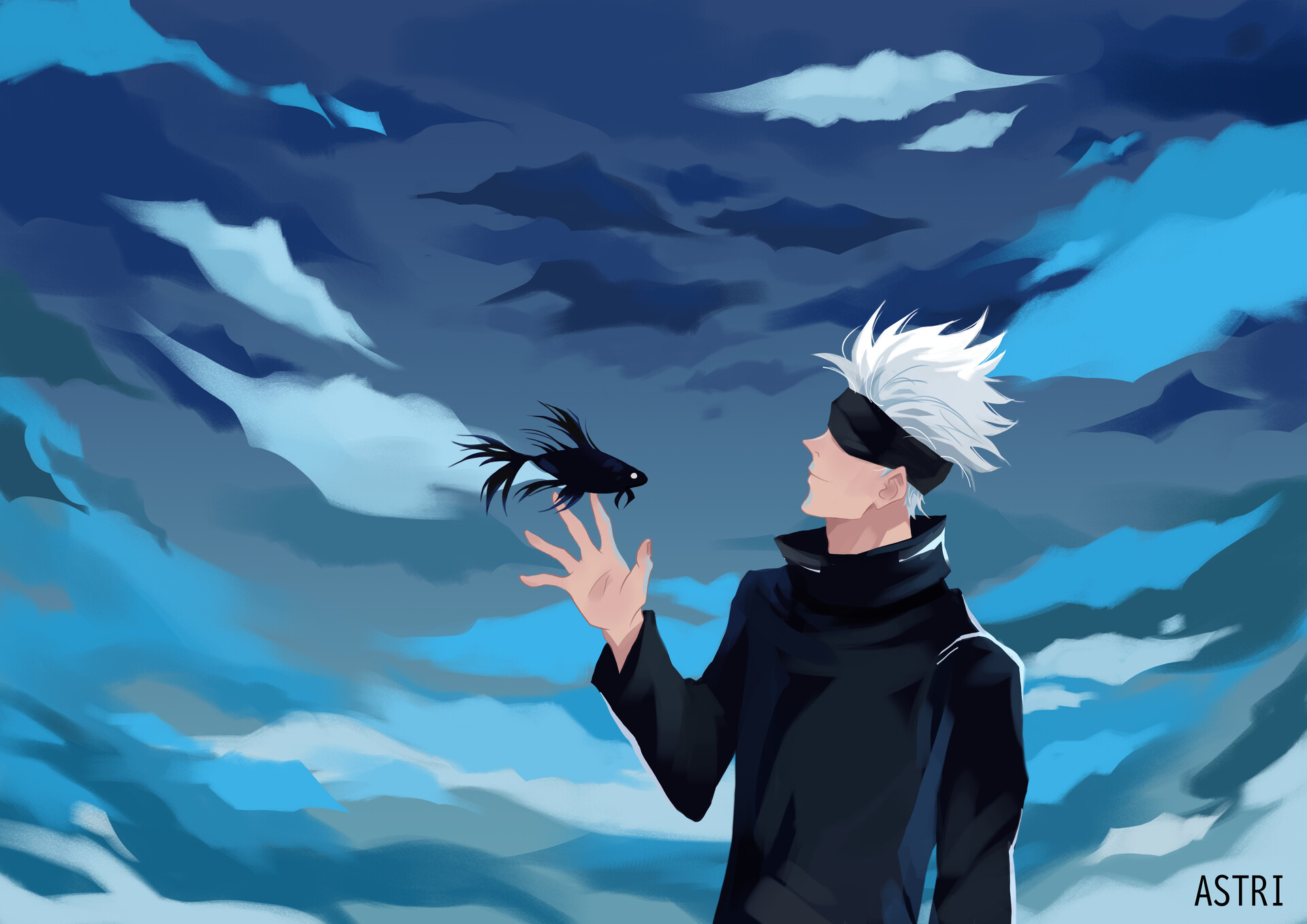 Satoru Gojo HD Wallpaper | Epic Jujutsu Kaisen Anime Art by Astri