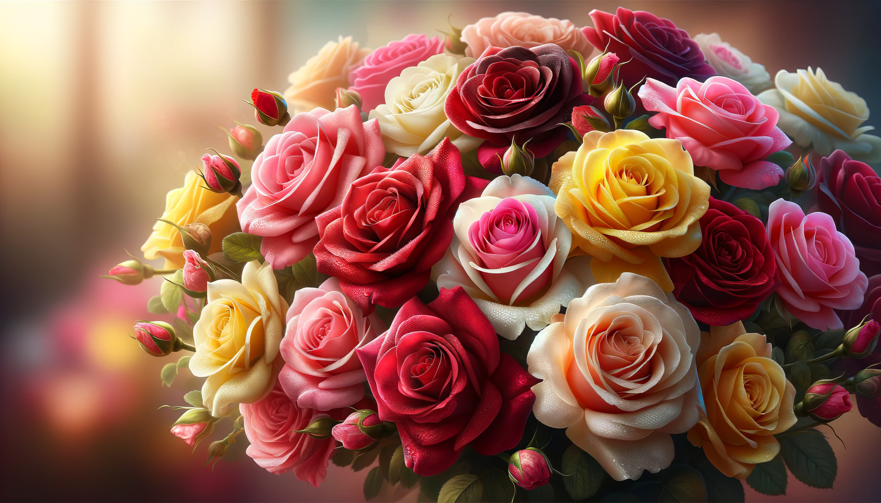 Vibrant Rose Bouquet HD Wallpaper By Robokoboto Vibrant Rose Bouquet HD Wallpaper By Robokoboto