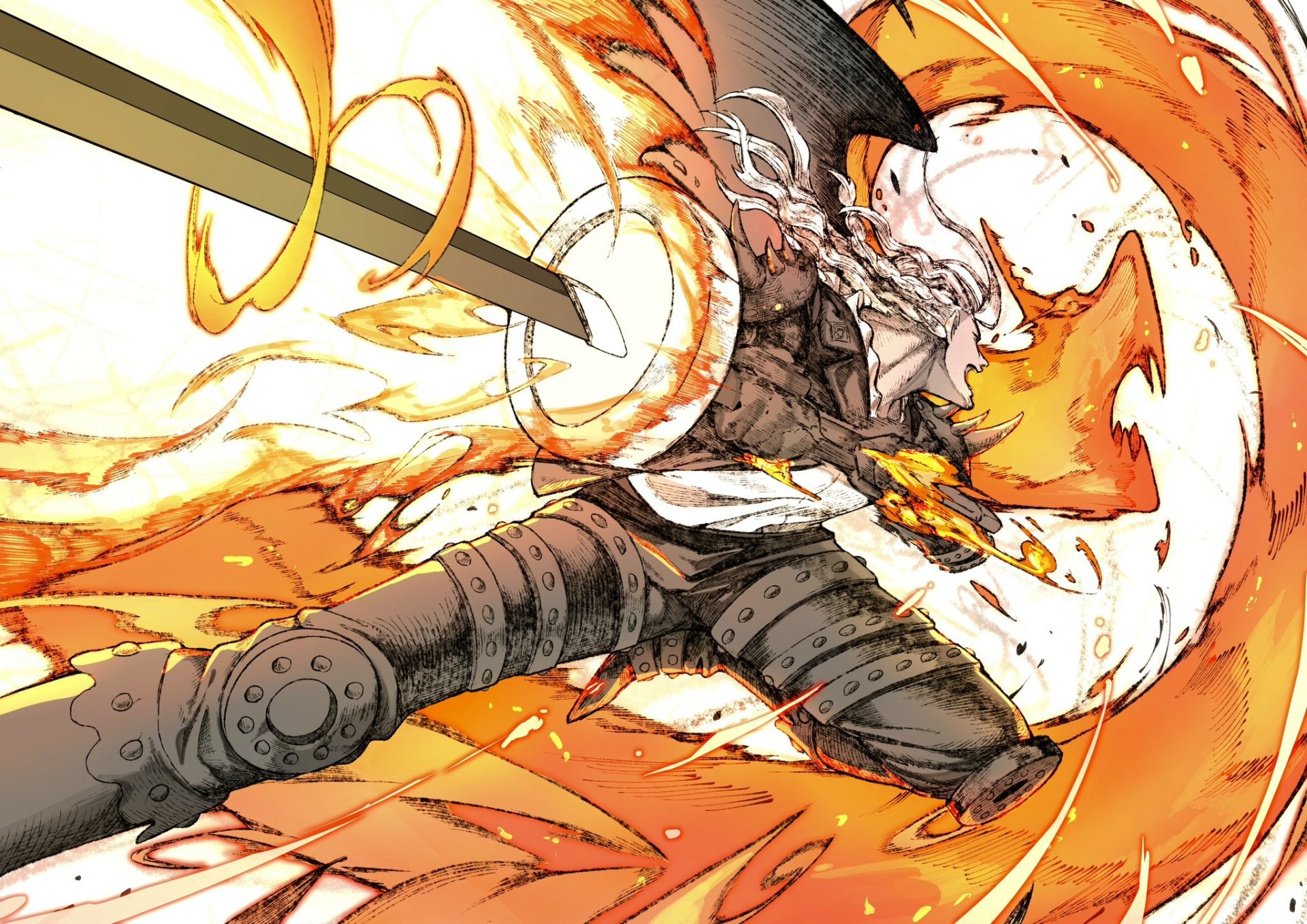 King of Flames: Epic One Piece Anime HD Wallpaper by さとし【SATOSHI】