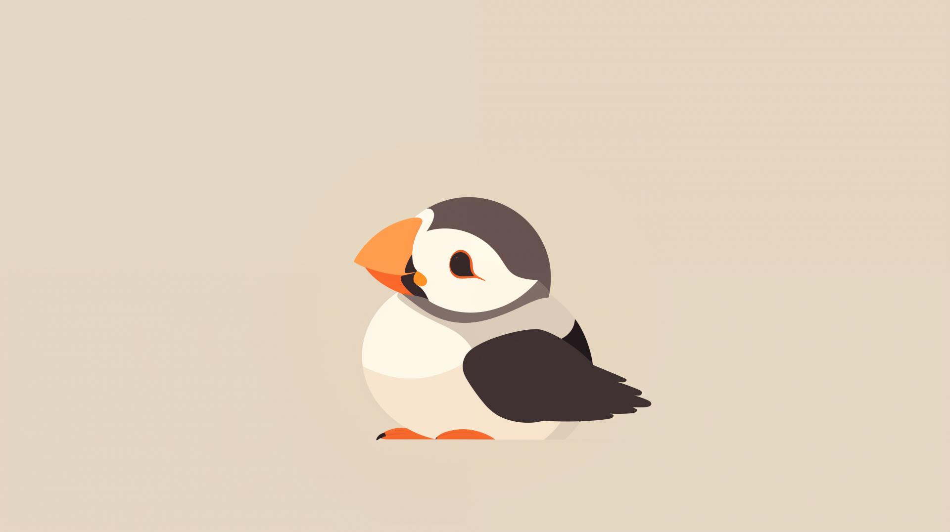 Puffin Perfection: Minimalist HD Bird Wallpaper by Laxmonaut