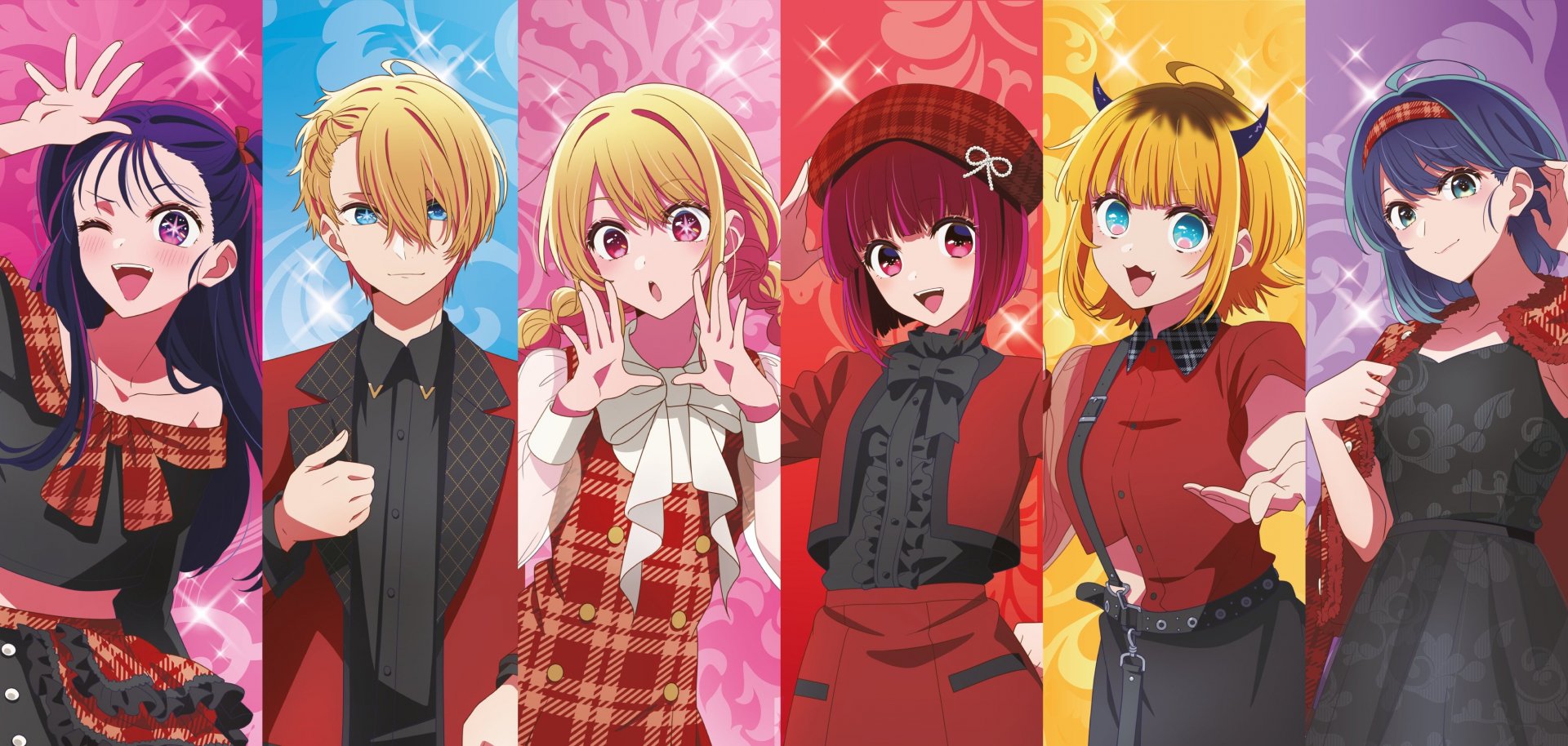 Oshi no Ko HD Anime Wallpaper: Vibrant Characters United