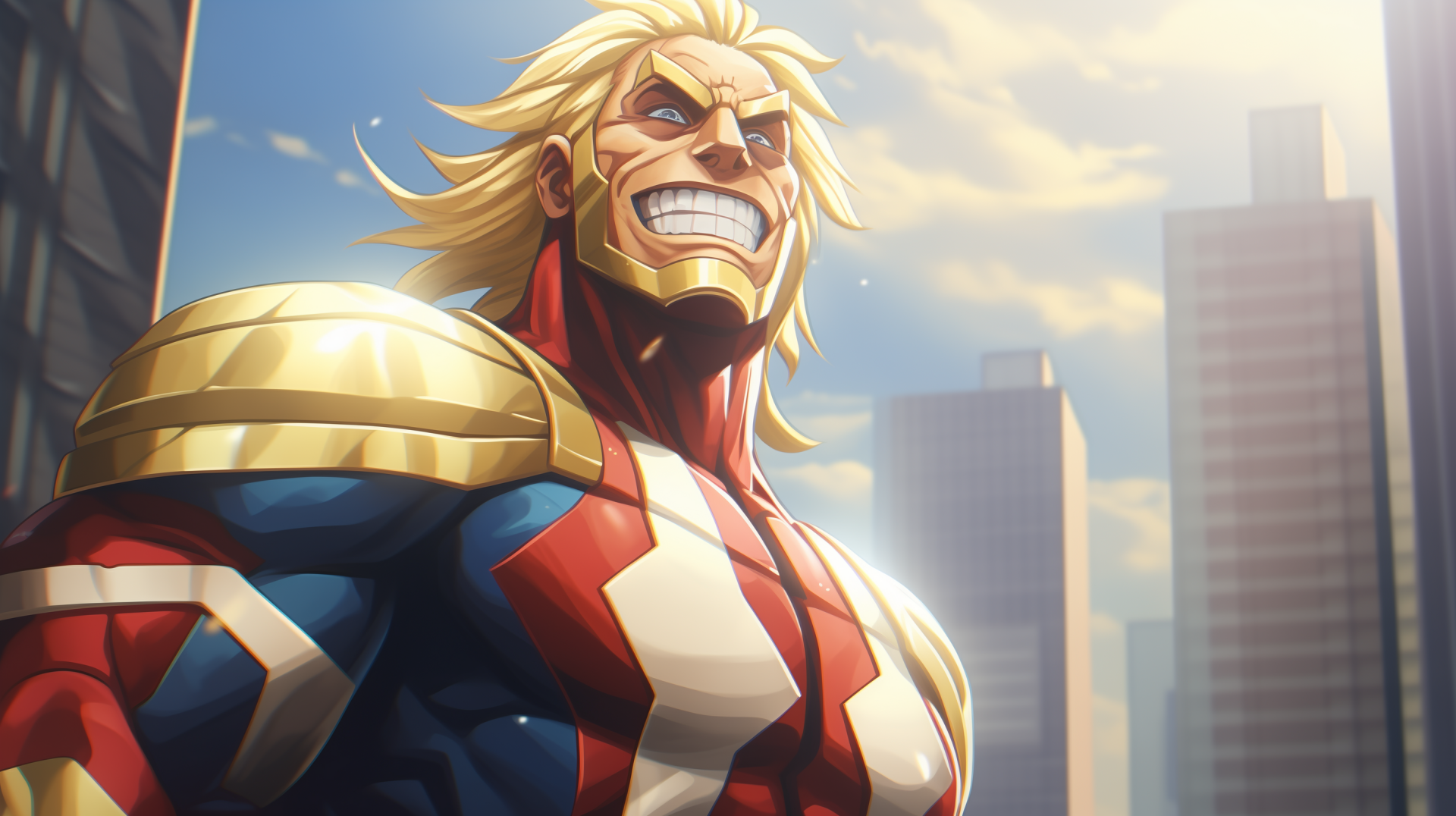 All Might HD Wallpaper - Heroic Pose Background by robokoboto