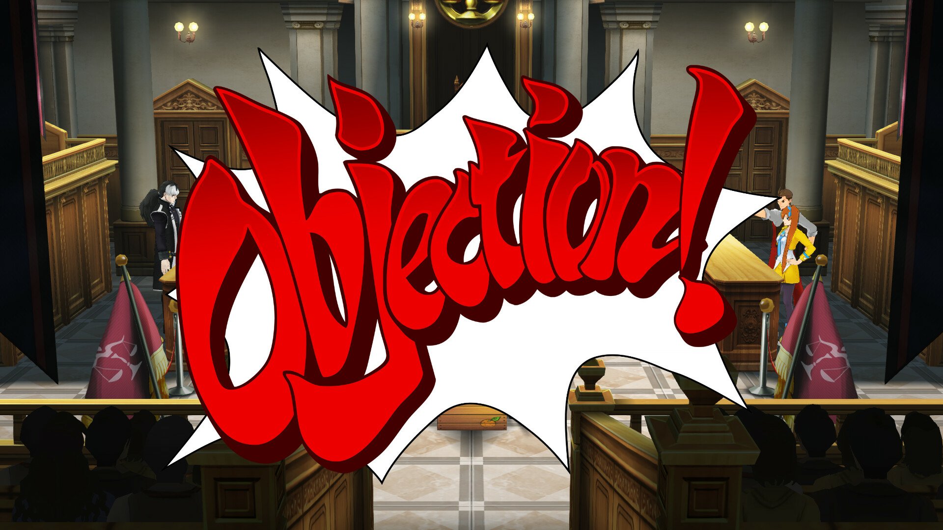 Apollo Justice Ace Attorney HD Wallpaper - Objection Courtroom Scene
