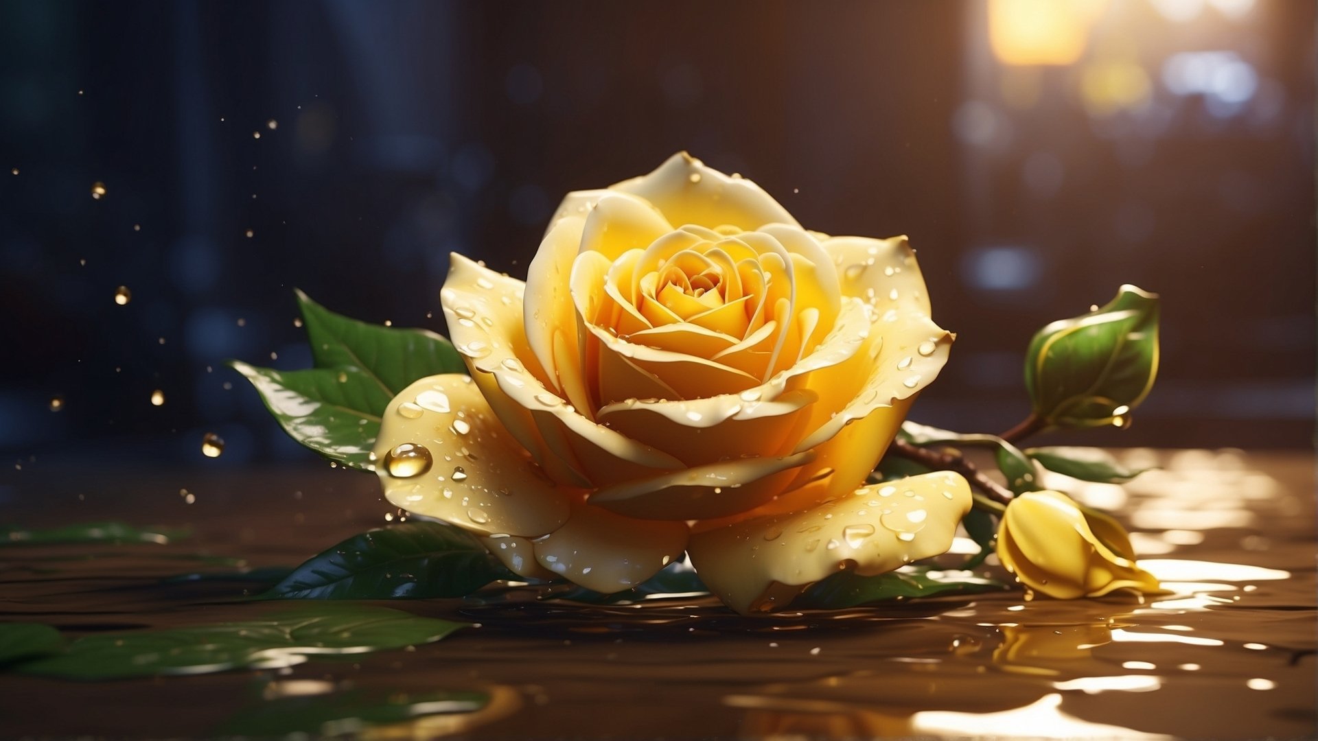 Yellow Rose by AnimeHead | 2560x1440 | Wallpaper Abyss