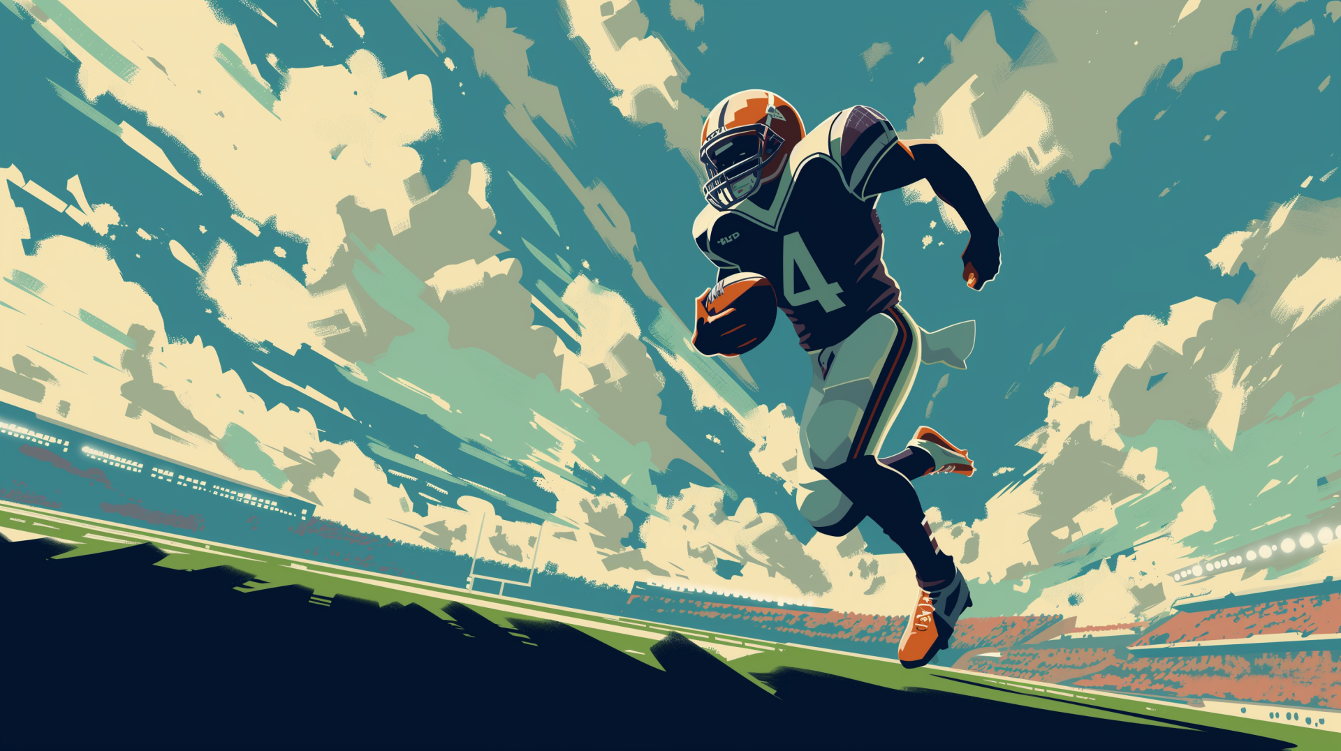 Dynamic Football Touchdown Victory HD Wallpaper by robokoboto