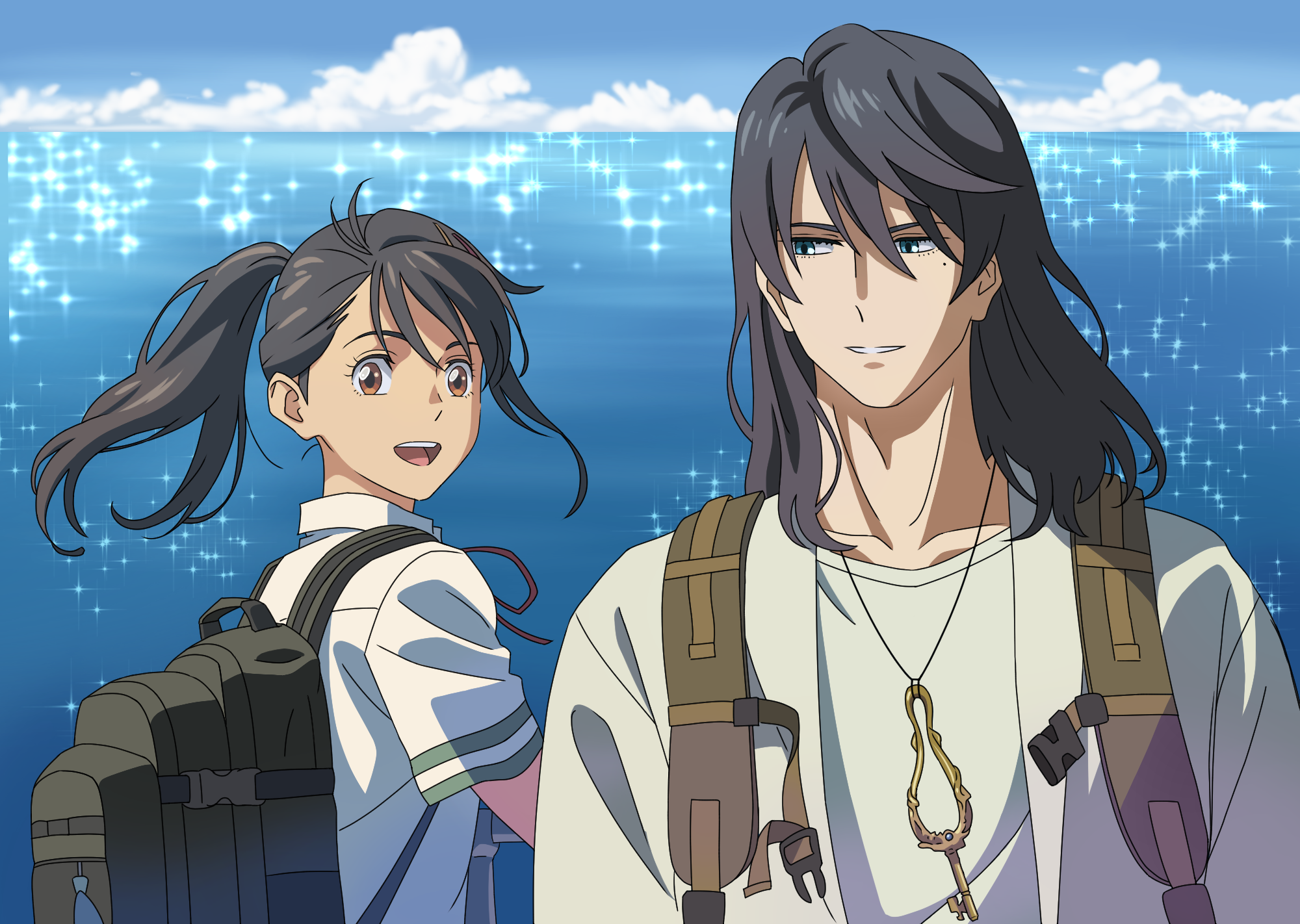 Suzume no Tojimari HD Wallpaper: Suzume Iwato & Souta Munakata Adventure by Yuuri