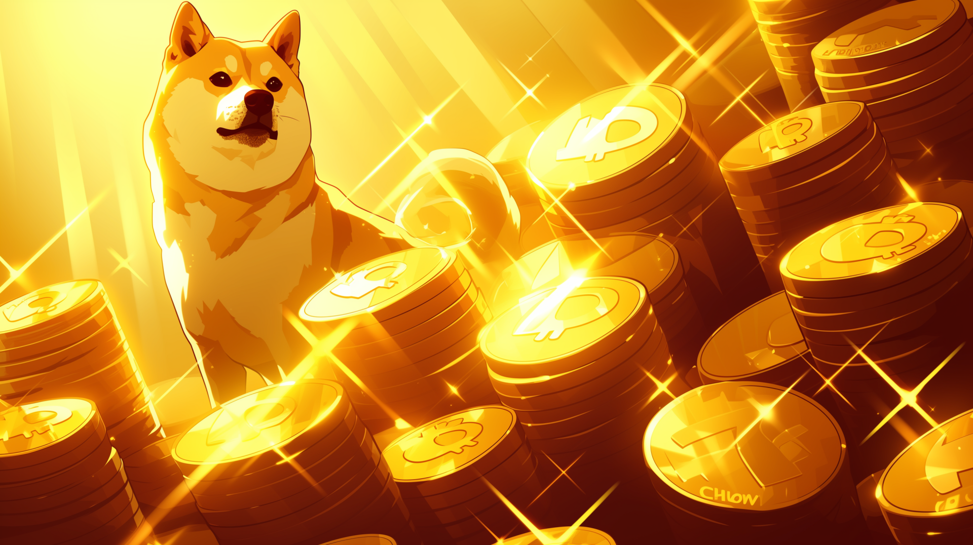 Dogecoin Delight: Shiba Inu and Cryptocurrency HD Wallpaper by robokoboto