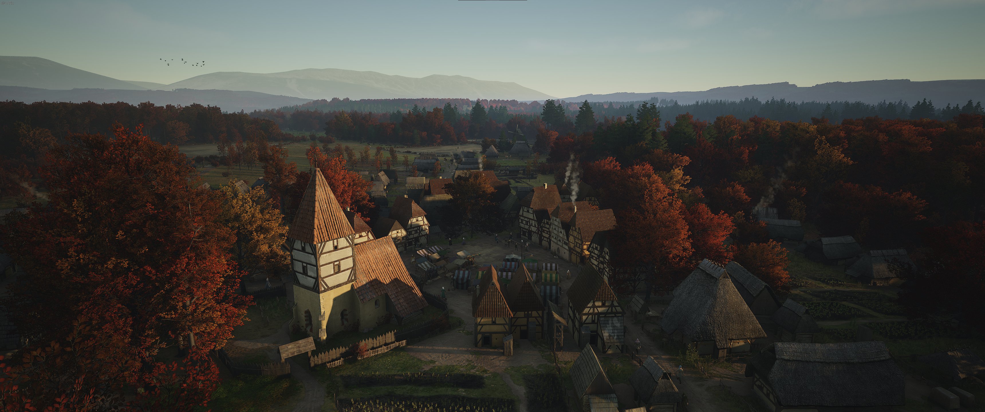 Manor Lords Autumn Village - HD Wallpaper