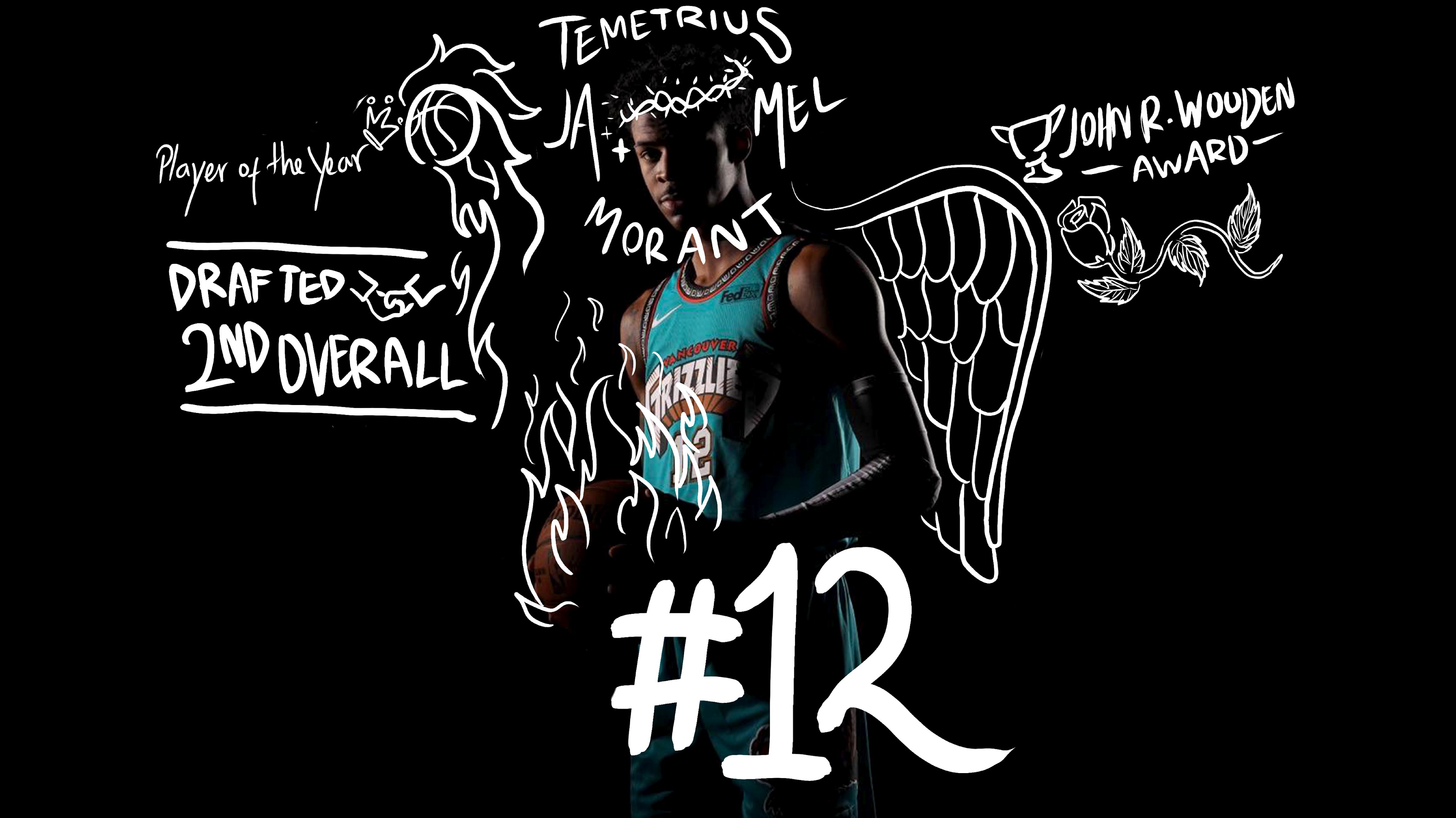 Ja Morant 4K Ultra HD Wallpaper – Rising Star #12 Spotlight