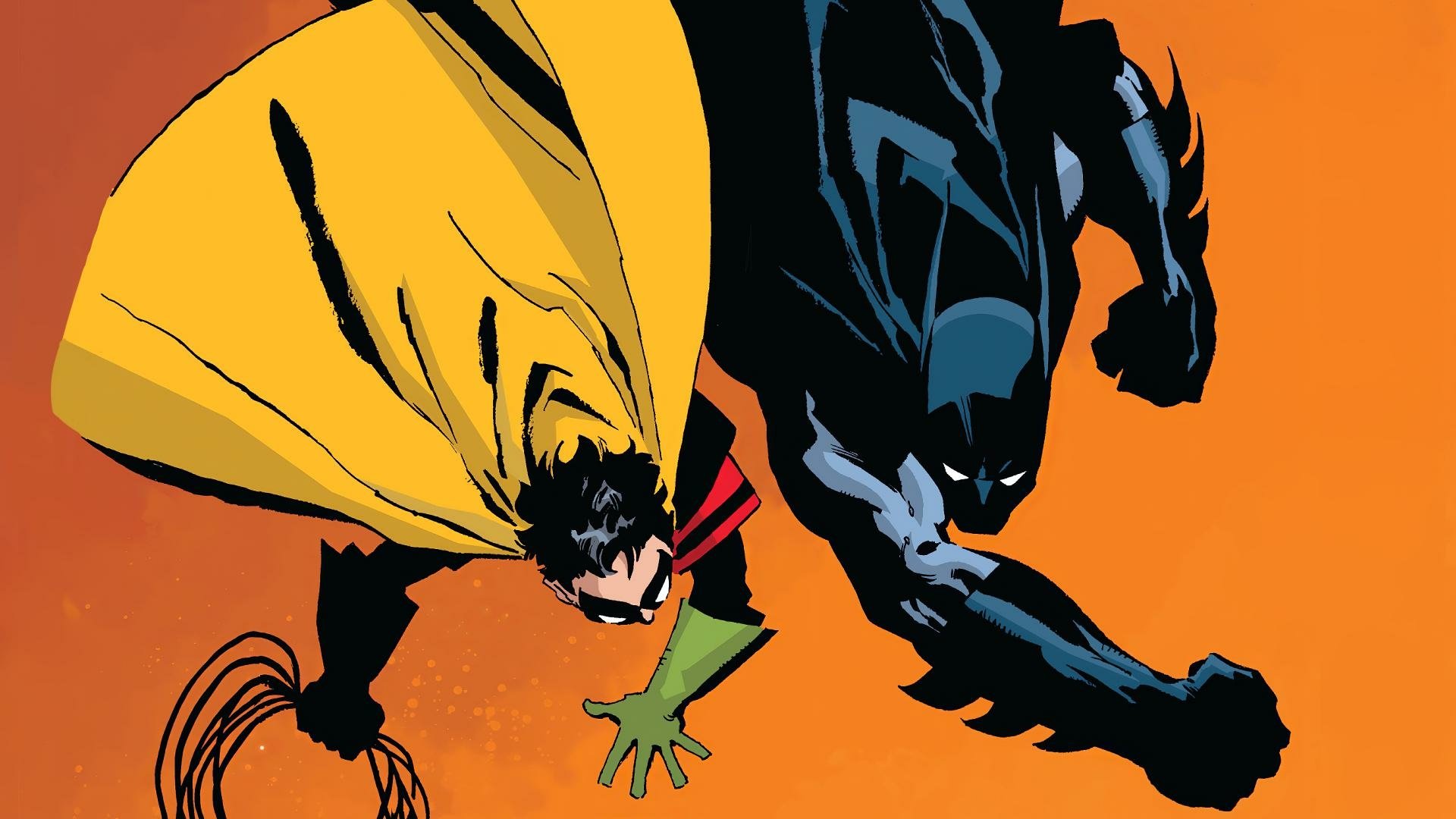 Batman HD Wallpaper: Dynamic Duo Dive | 1920x1080 | Wallpaper Abyss