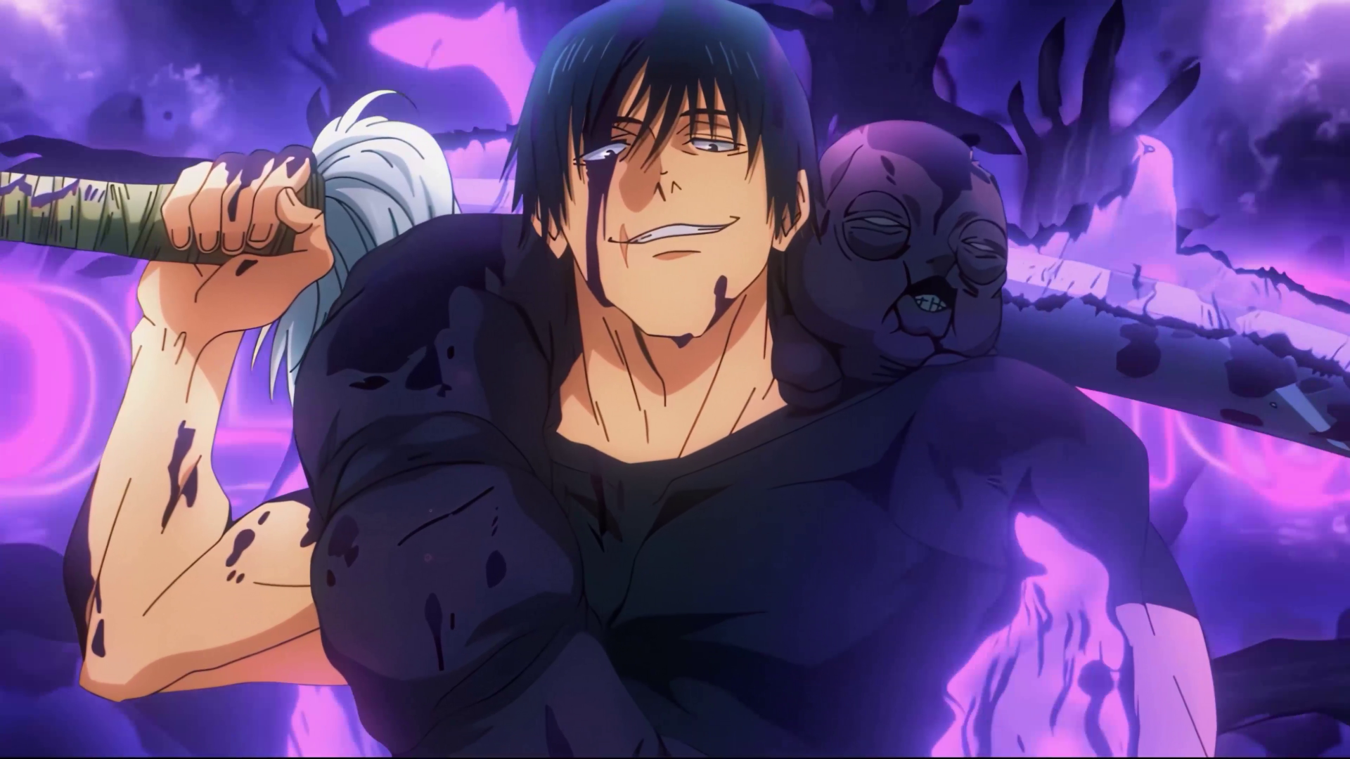 Toji Fushiguro in Violet Fury | Jujutsu Kaisen 4K Ultra HD Wallpaper