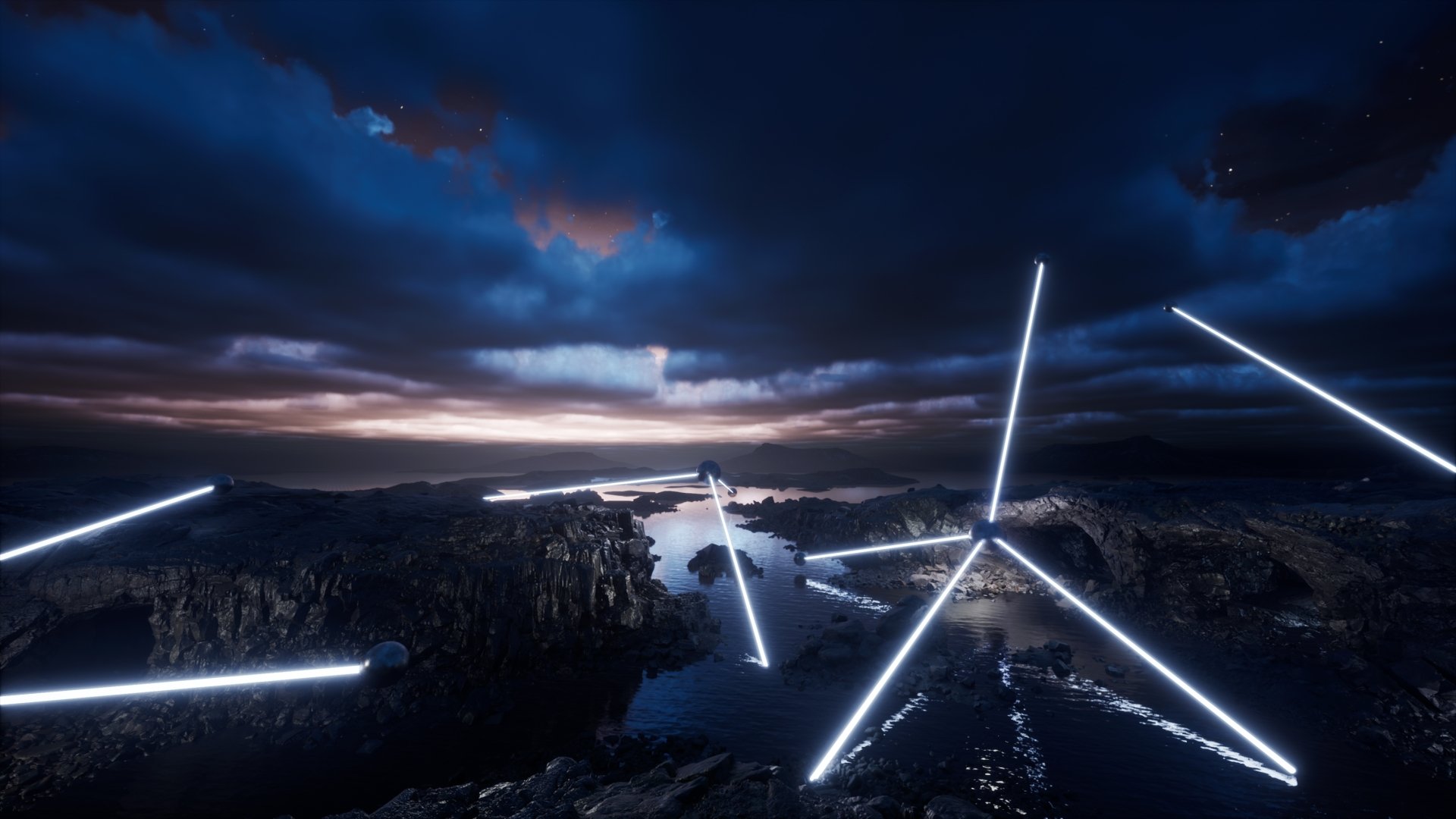 Download Virtual Reality Light Reflection Water Coast HD Wallpaper by GMUNK