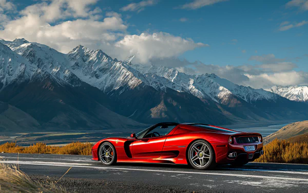 Ferrari F50 HD Wallpaper: Iconic Supercar Against Majestic Mountain ...