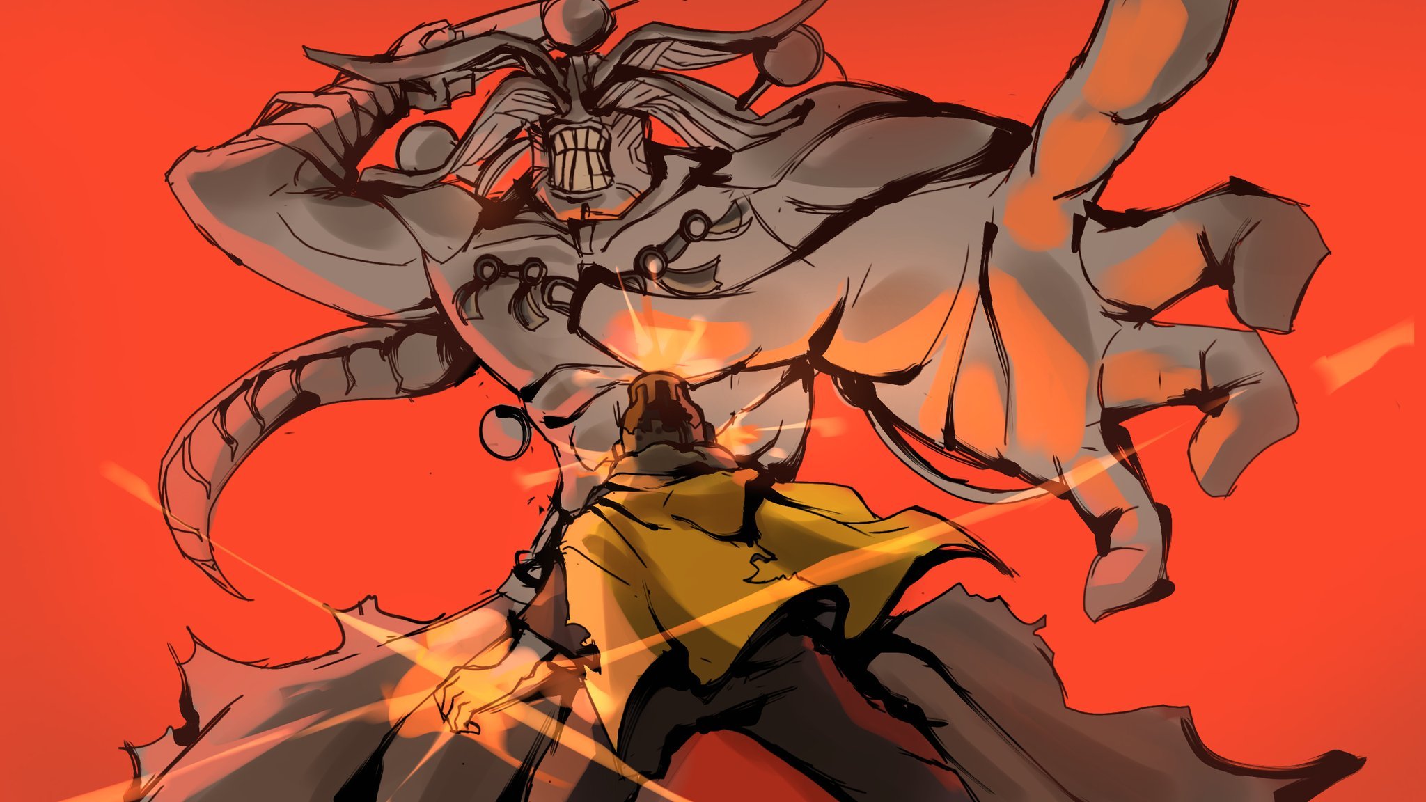 HD Wallpaper of Mahoraga and Jogo from Jujutsu Kaisen