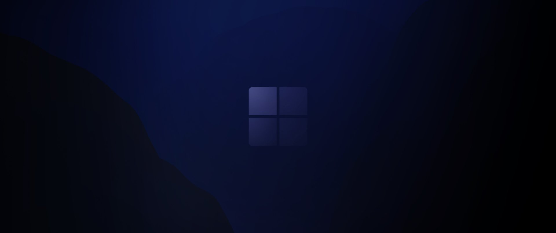 Sleek Dark Blue HD Wallpaper with Subtle Window Glow