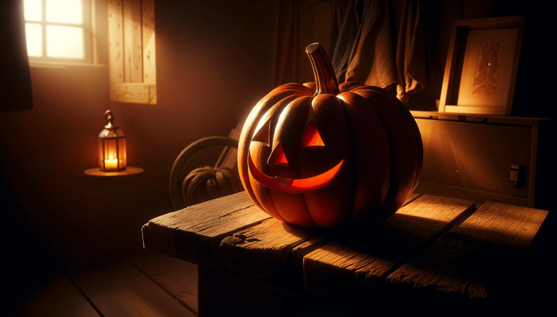 Charming Pumpkin Glow - 4K Ultra HD Wallpaper by QuantumCurator