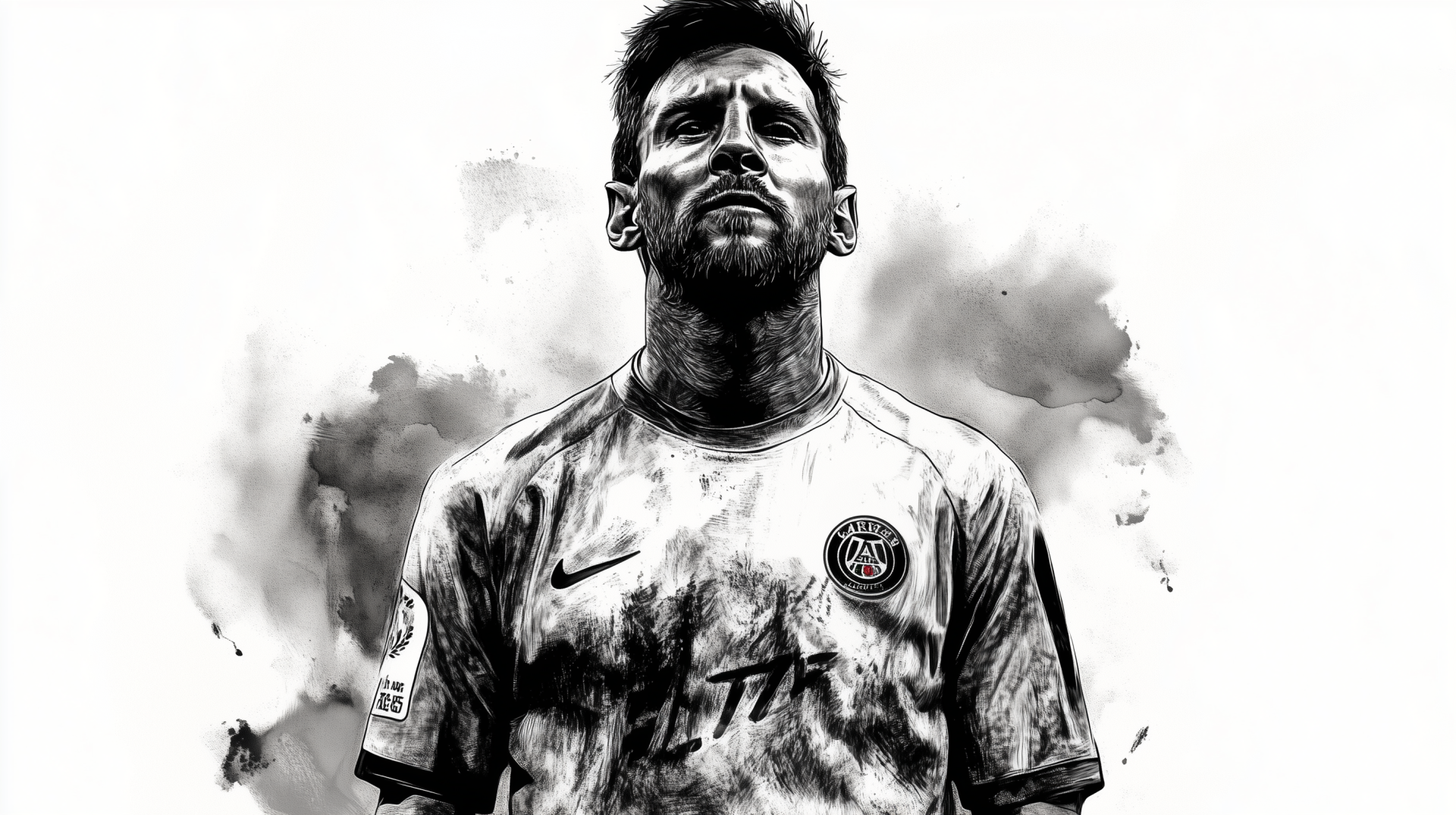 HD Wallpaper of Lionel Messi: A Striking Black & White Sports Tribute ...