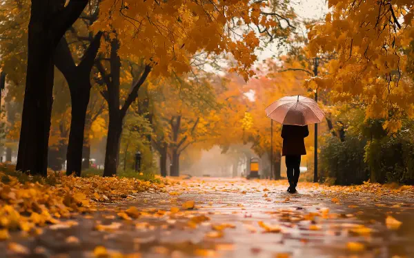 HD Wallpaper: Scenic Fall Road in Beautiful Weather by robokoboto
