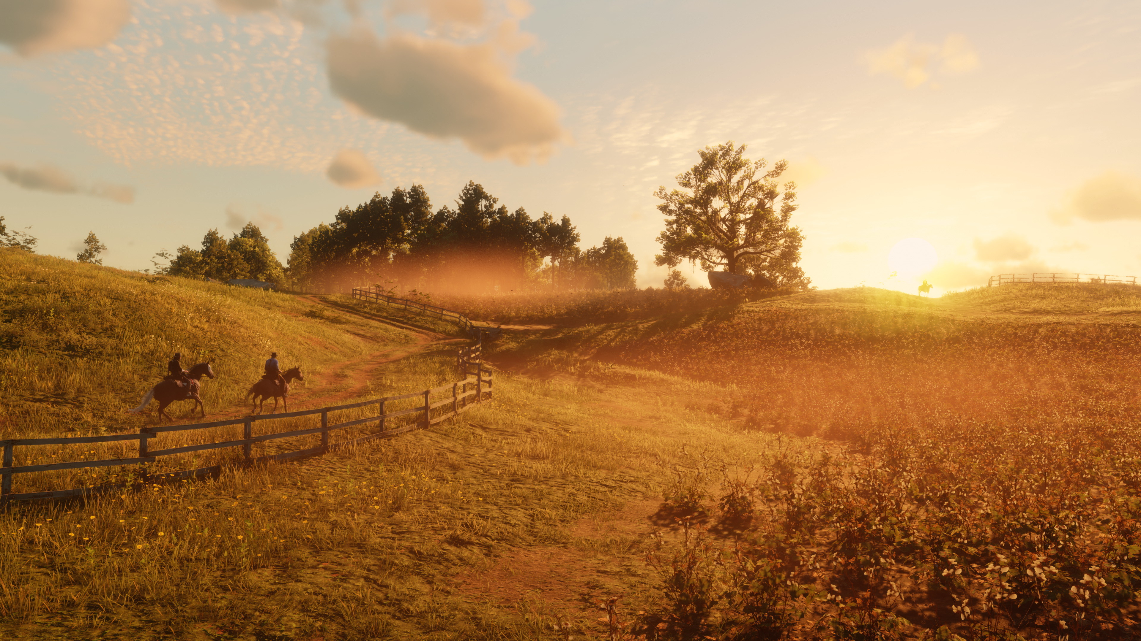 Red Dead Redemption 2: Stunning 4K Ultra HD Western Sunset Wallpaper