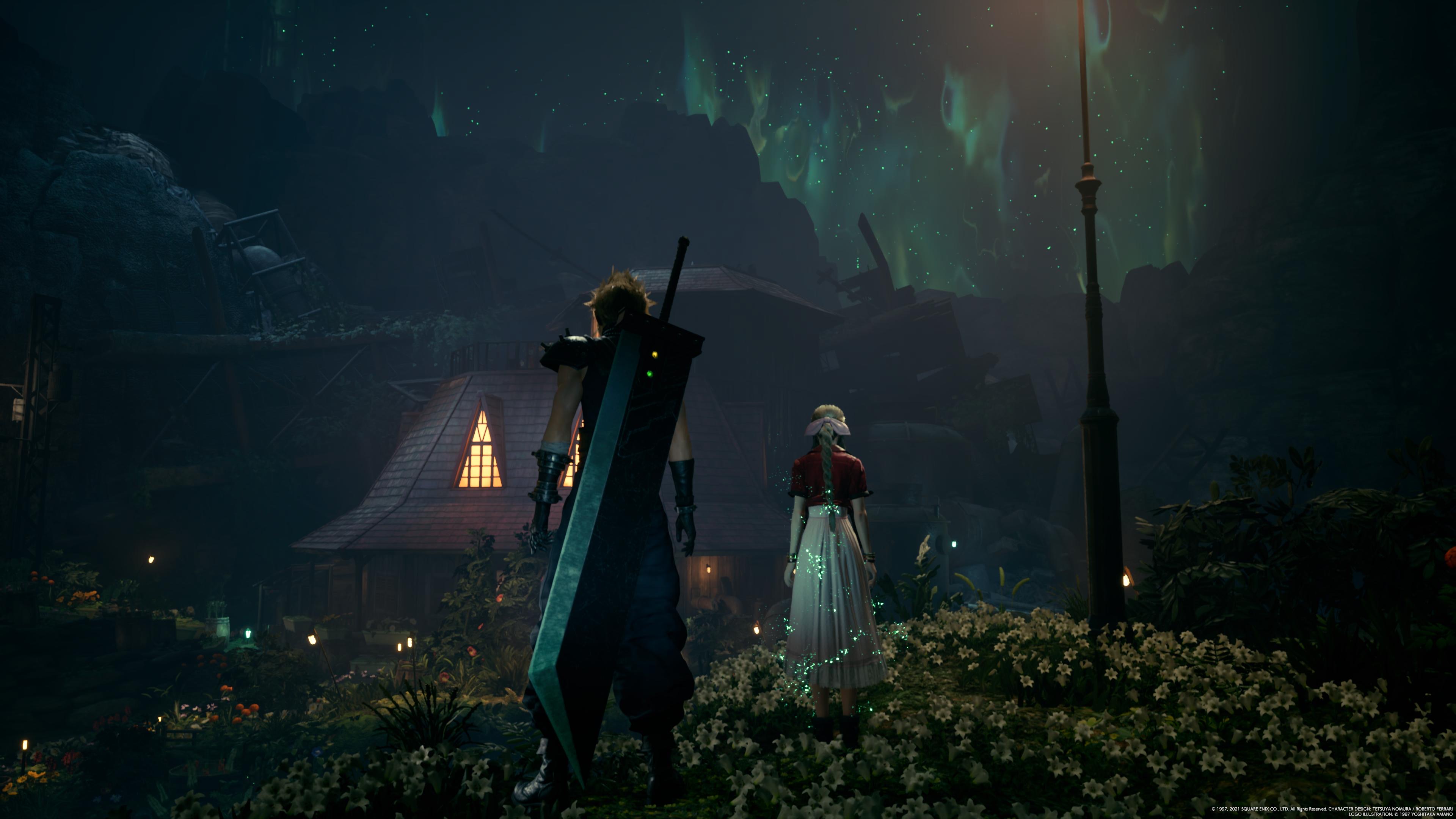 Final Fantasy VII Remake 4K Ultra HD Wallpaper: A Nighttime Adventure